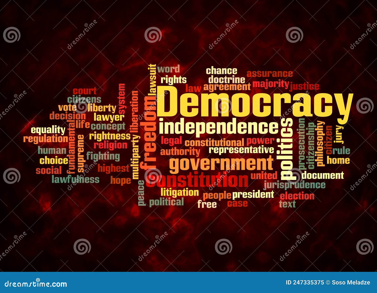 Word Cloud with DEMOCRACY Concept Create with Text only Stock ...