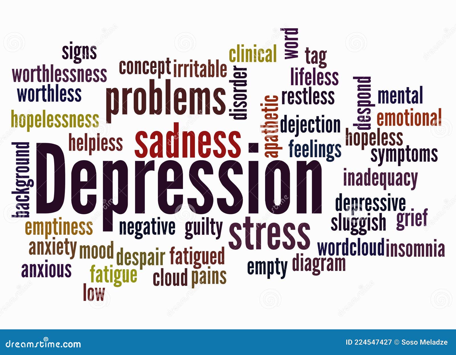 Word Cloud with DEPRESSION Concept Create with Text only Stock ...
