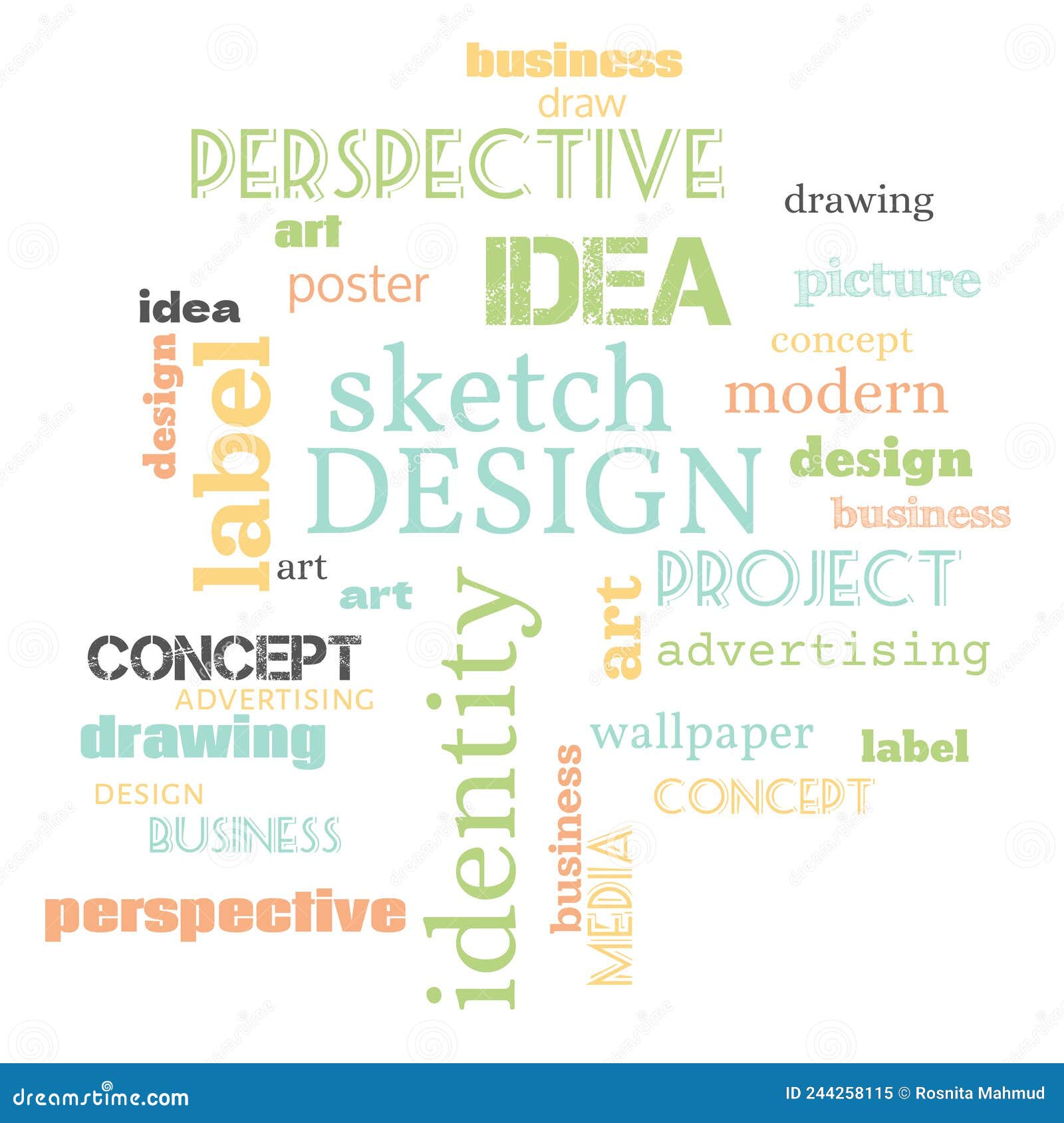 Word Cloud of Design and Drawing Concept Stock Illustration ...
