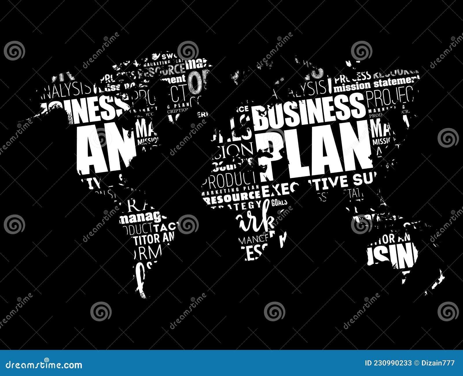 Word Cloud Di Business Plan in Forma Di World Map Business Concept ...