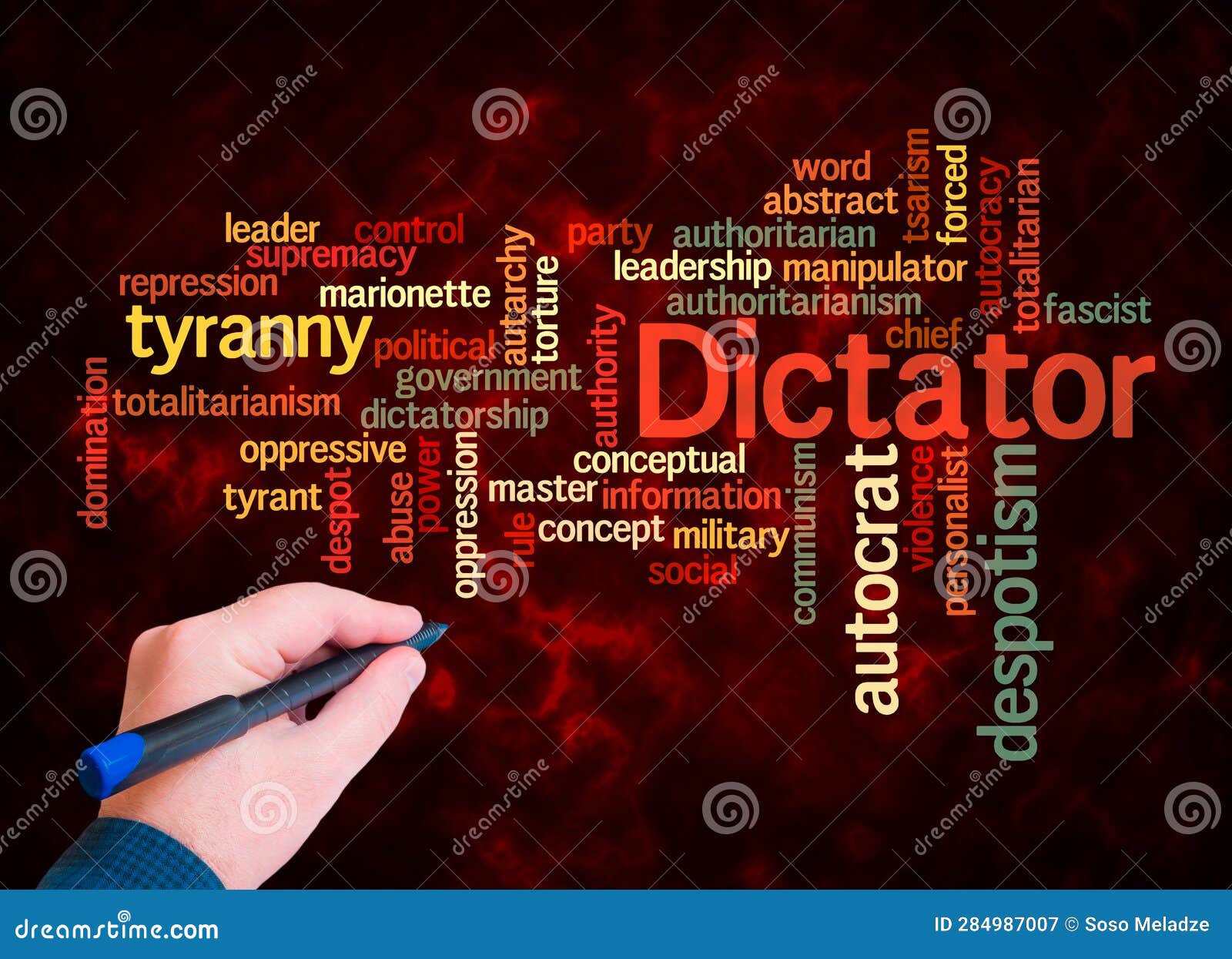 Dictator Word Written In Ash, Dirt, Dust With Bullets Around As Royalty ...