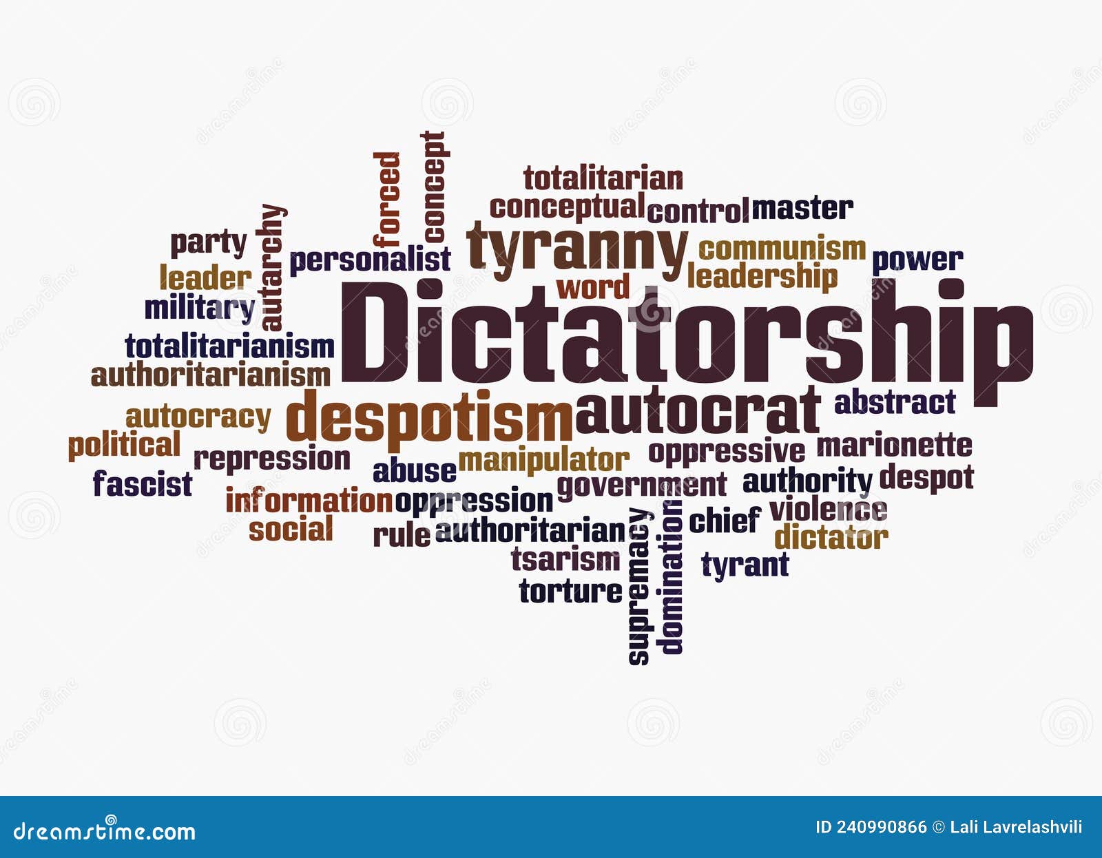Word Cloud with DICTATORSHIP Concept, Isolated on a White Background ...