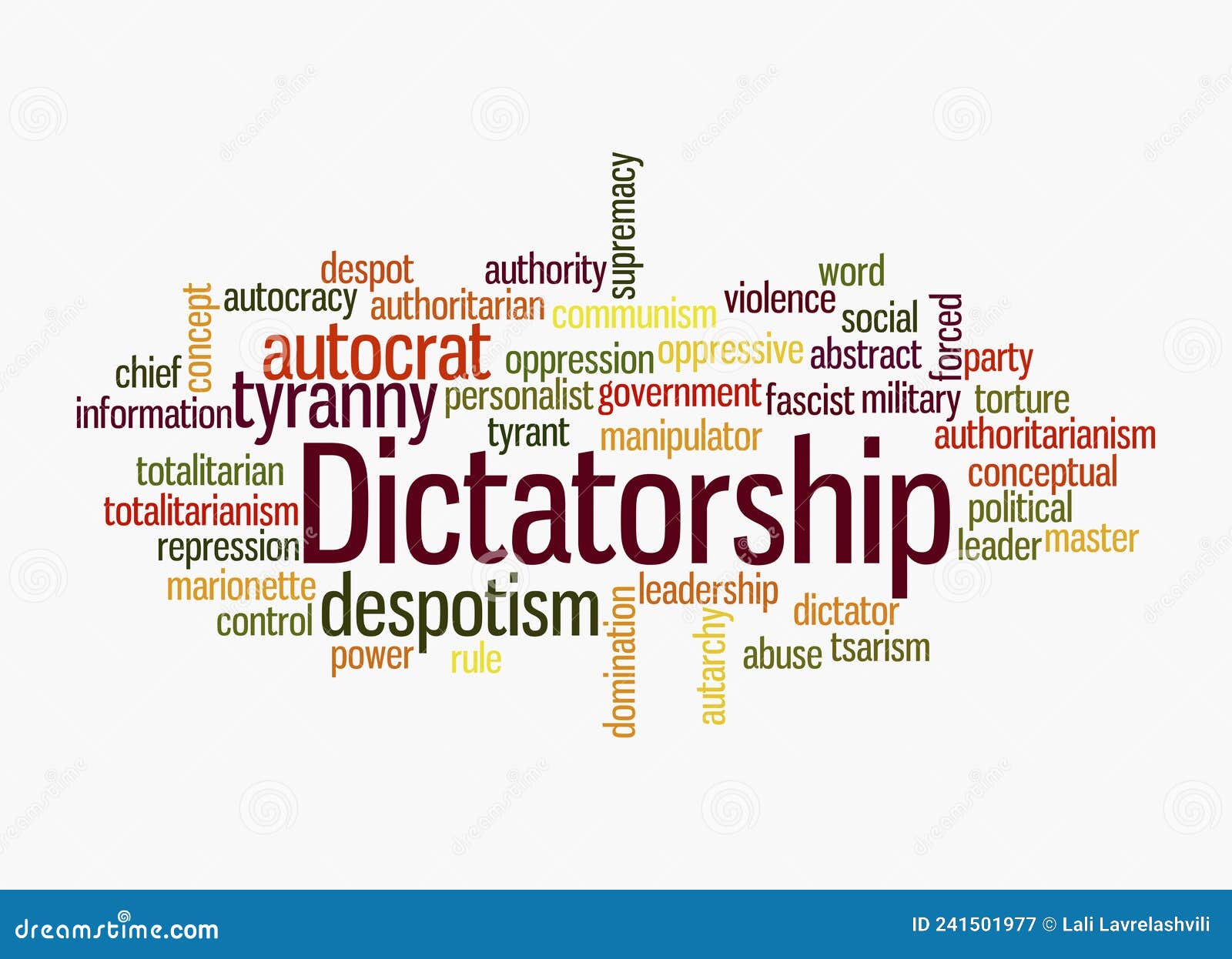 Word Cloud with DICTATORSHIP Concept, Isolated on a White Background ...