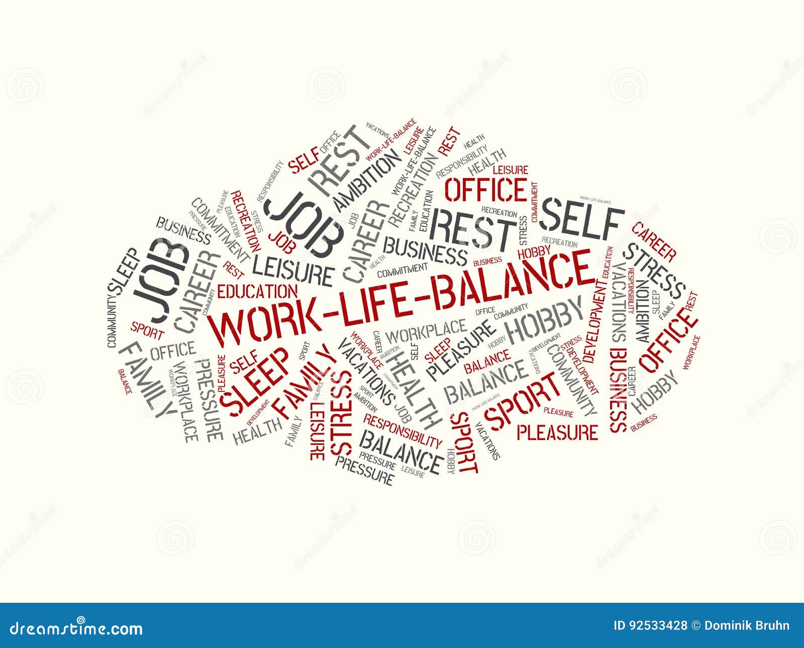 Word Cloud Different Words Assigned To Work-life-balance Stock ...