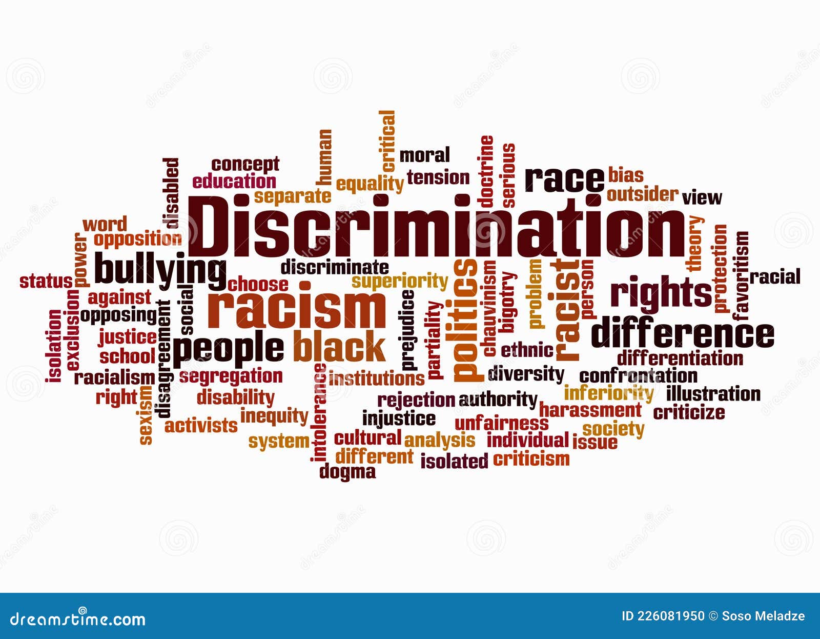 Word Cloud with DISCRIMINATION Concept Create with Text only Stock ...