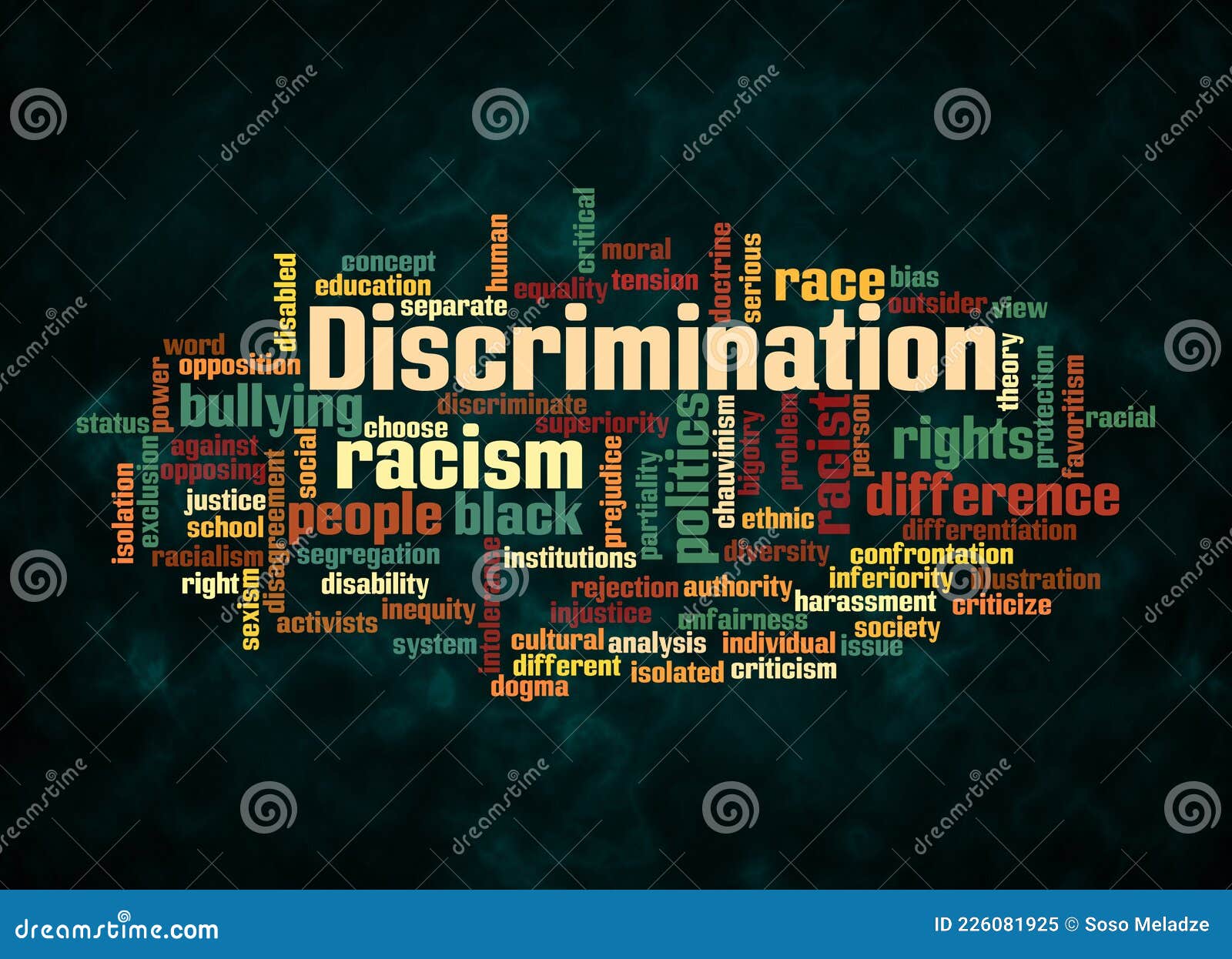 Word Cloud with DISCRIMINATION Concept Create with Text only Stock ...