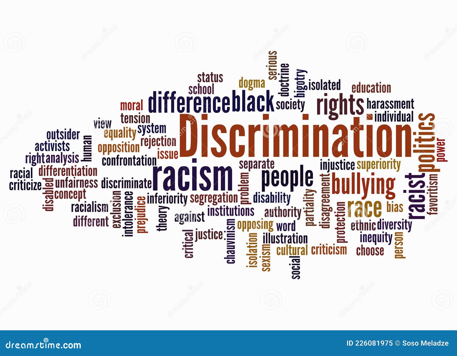 Word Cloud with DISCRIMINATION Concept Create with Text only Stock ...