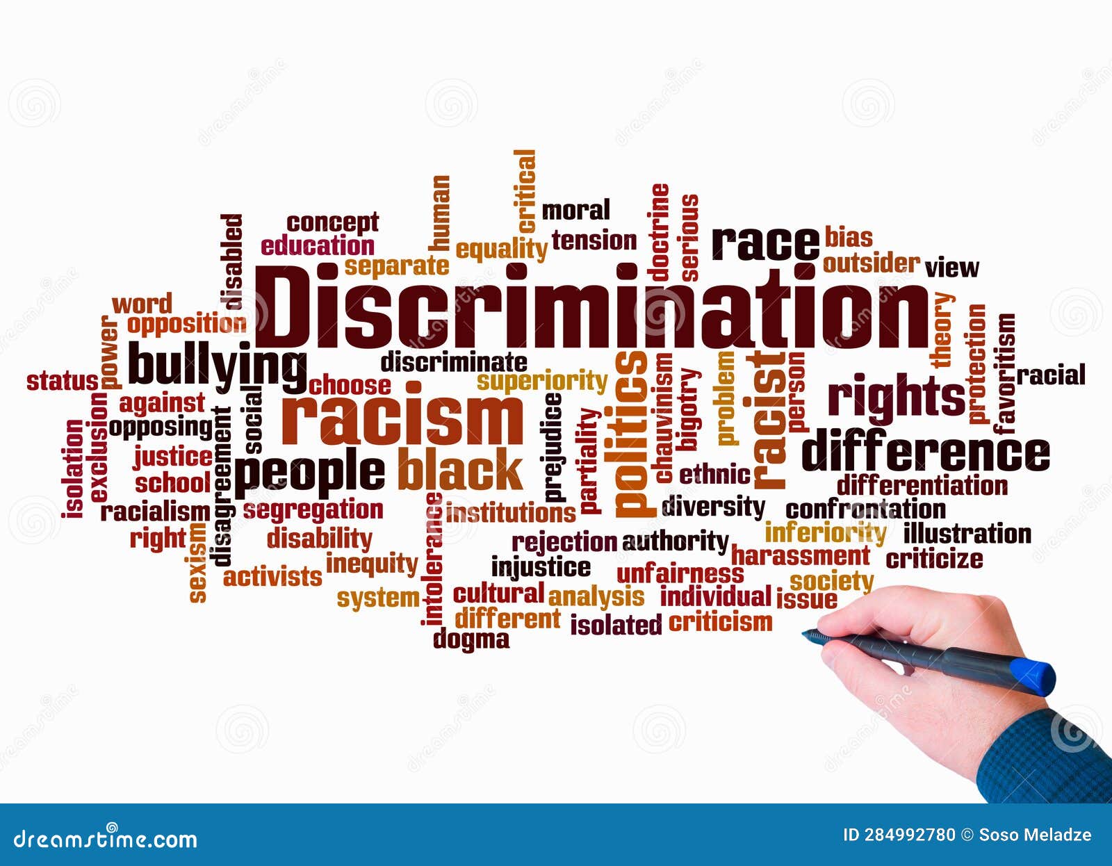 Word Cloud with DISCRIMINATION Concept Create with Text only Stock ...