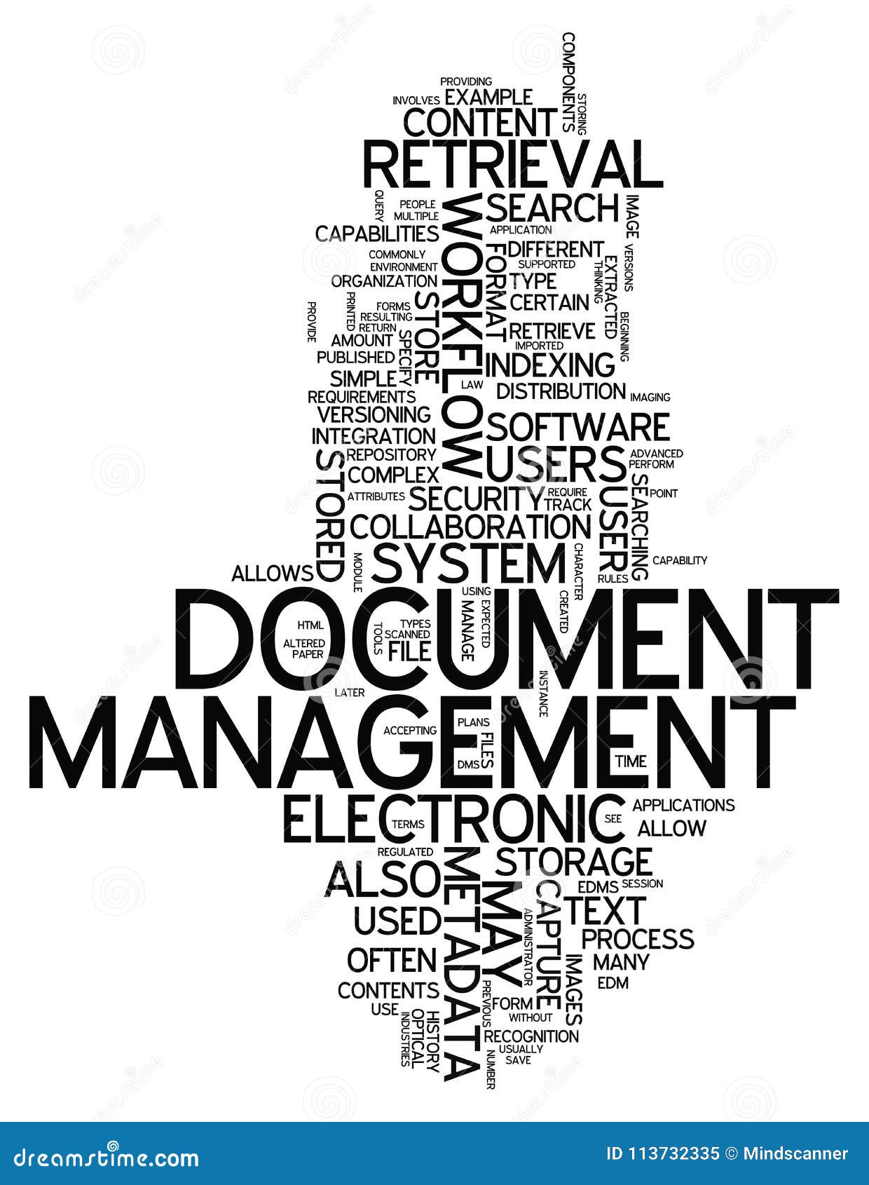 Word Cloud Document Management Stock Illustration - Illustration of ...
