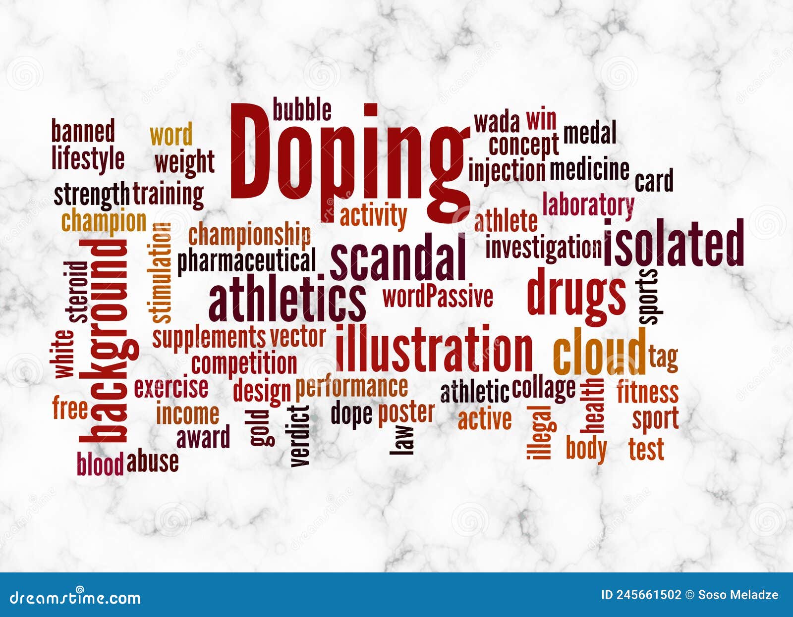 Word Cloud with DOPING Concept Create with Text only Stock Illustration ...