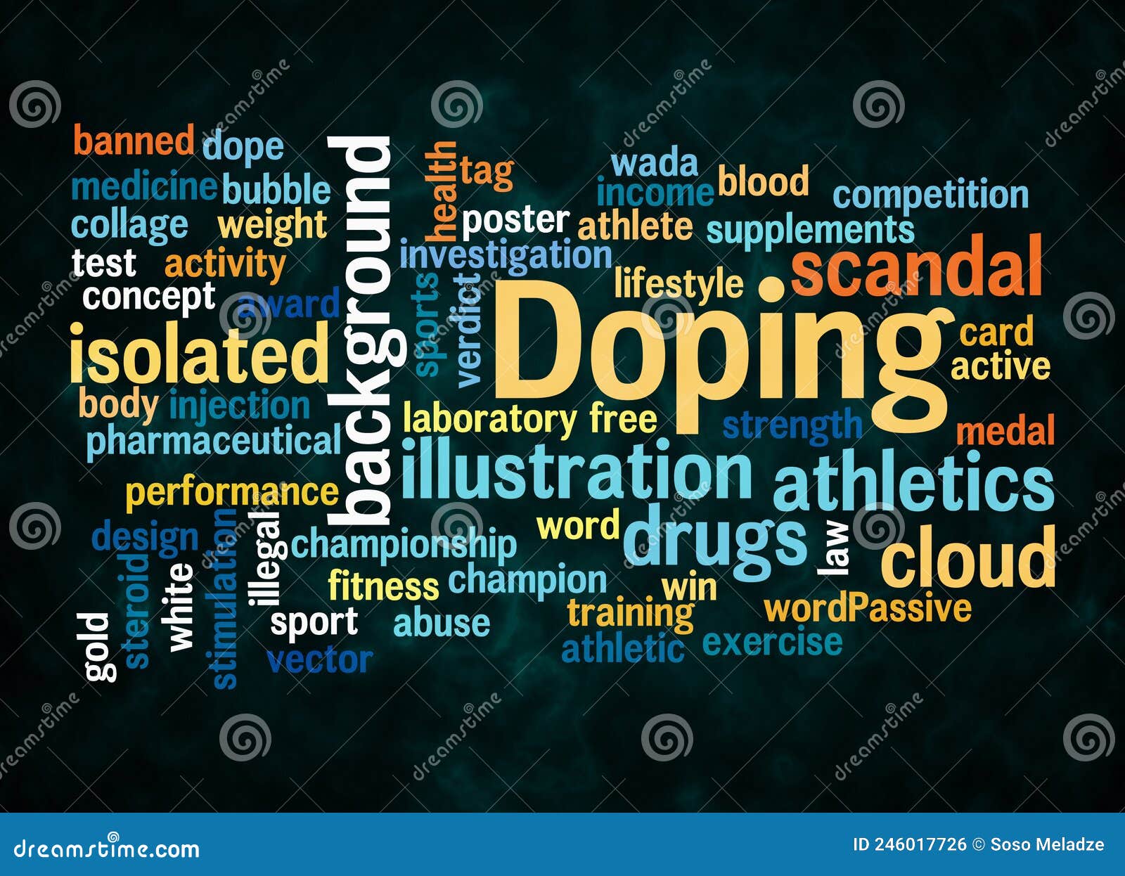 Word Cloud with DOPING Concept Create with Text only Stock Illustration ...