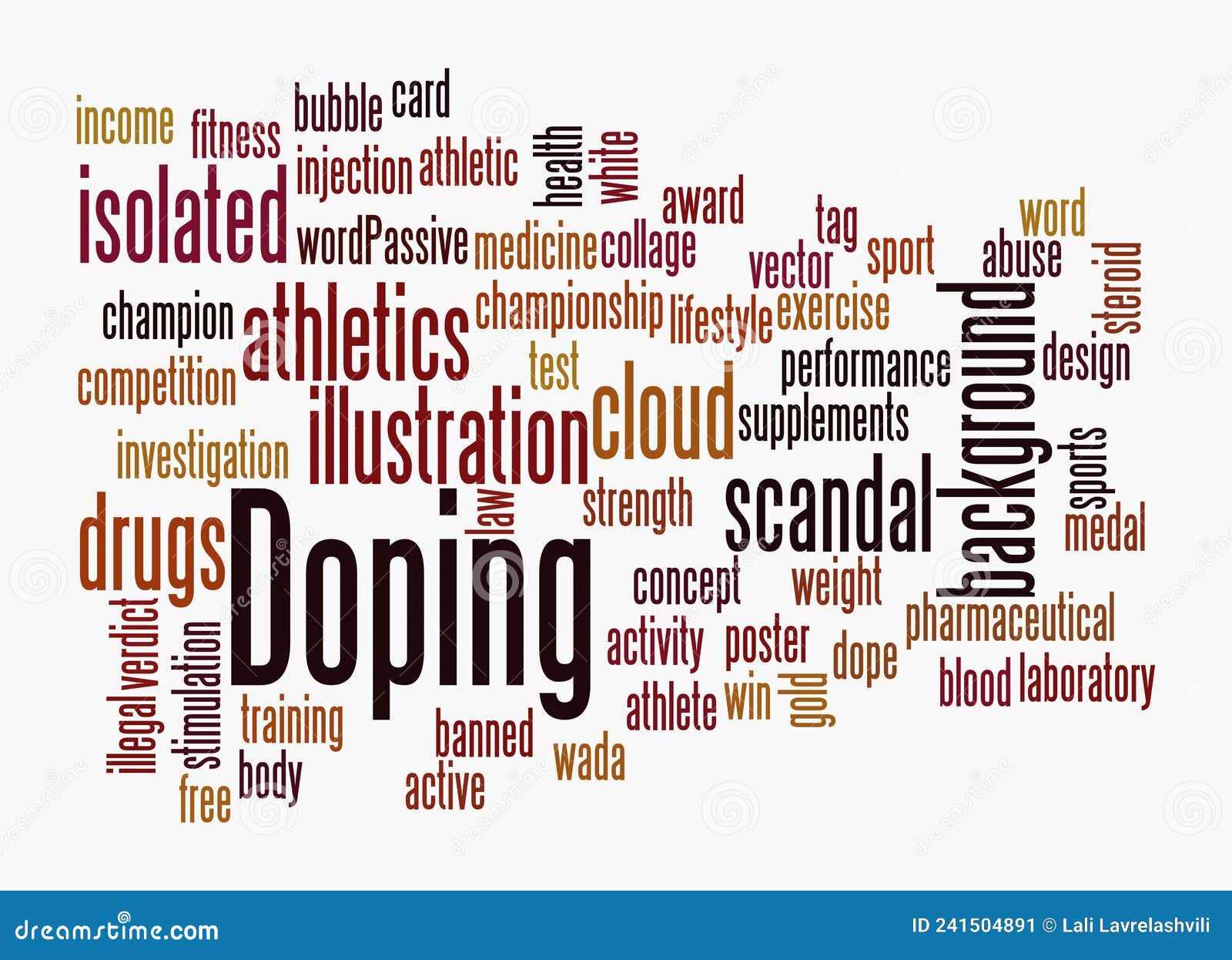 Word Cloud with DOPING Concept, Isolated on a White Background Stock ...