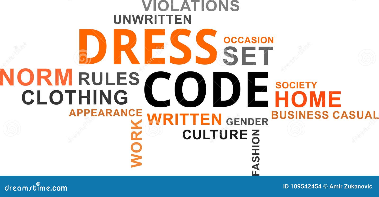Word cloud - dress code stock vector. Illustration of fashion - 109542454