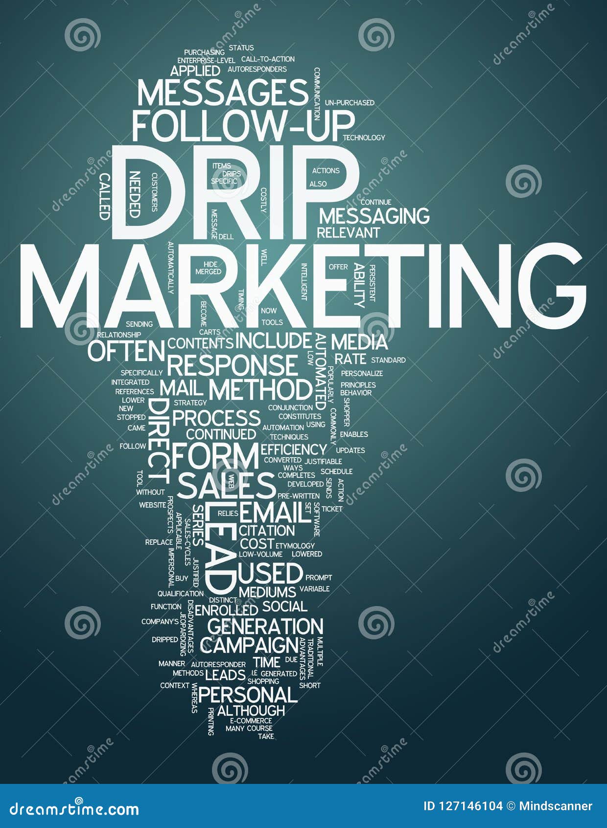 Word Cloud Drip Marketing stock illustration. Illustration of follow ...