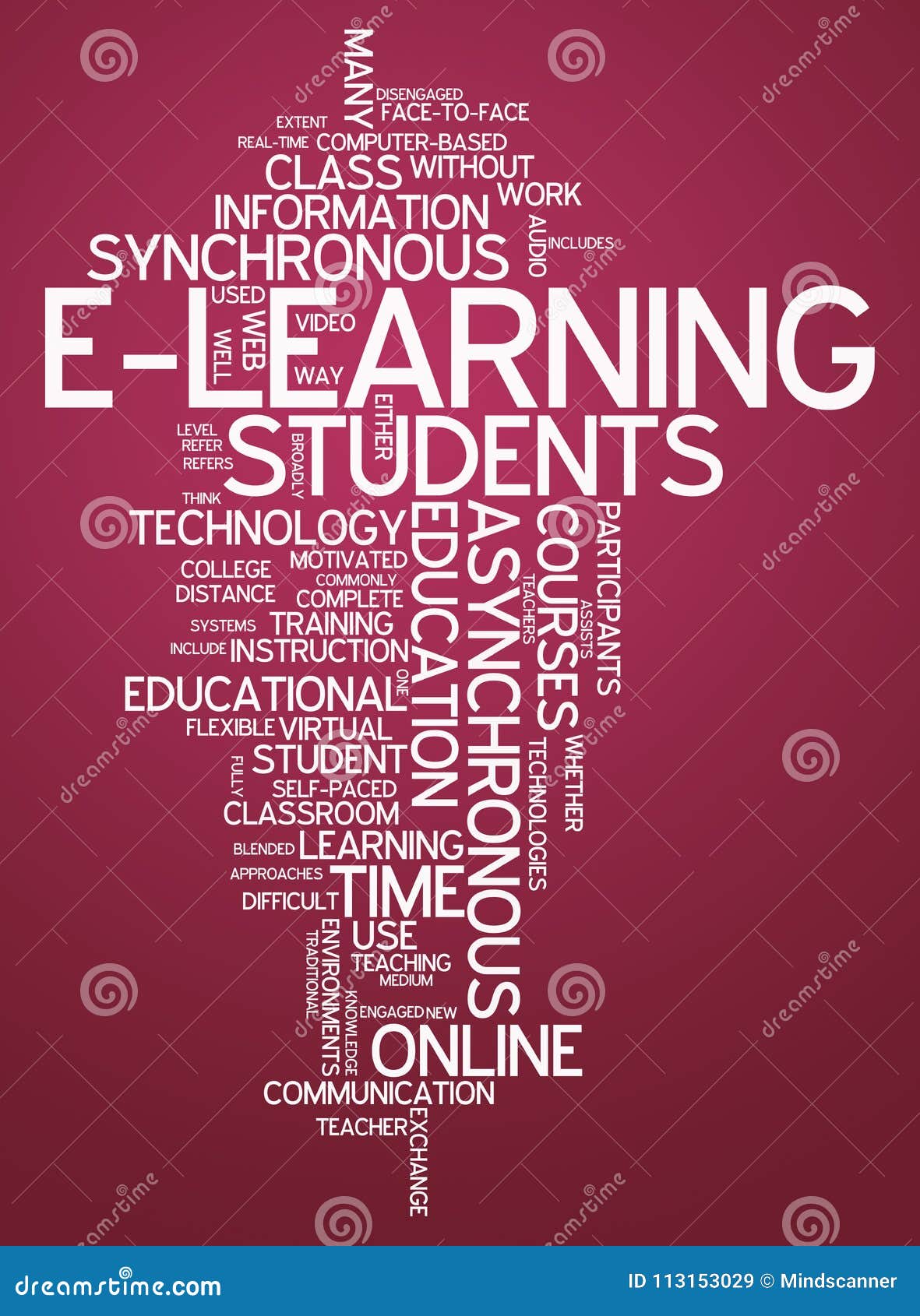 Word Cloud E-Learning stock illustration. Illustration of electronic ...
