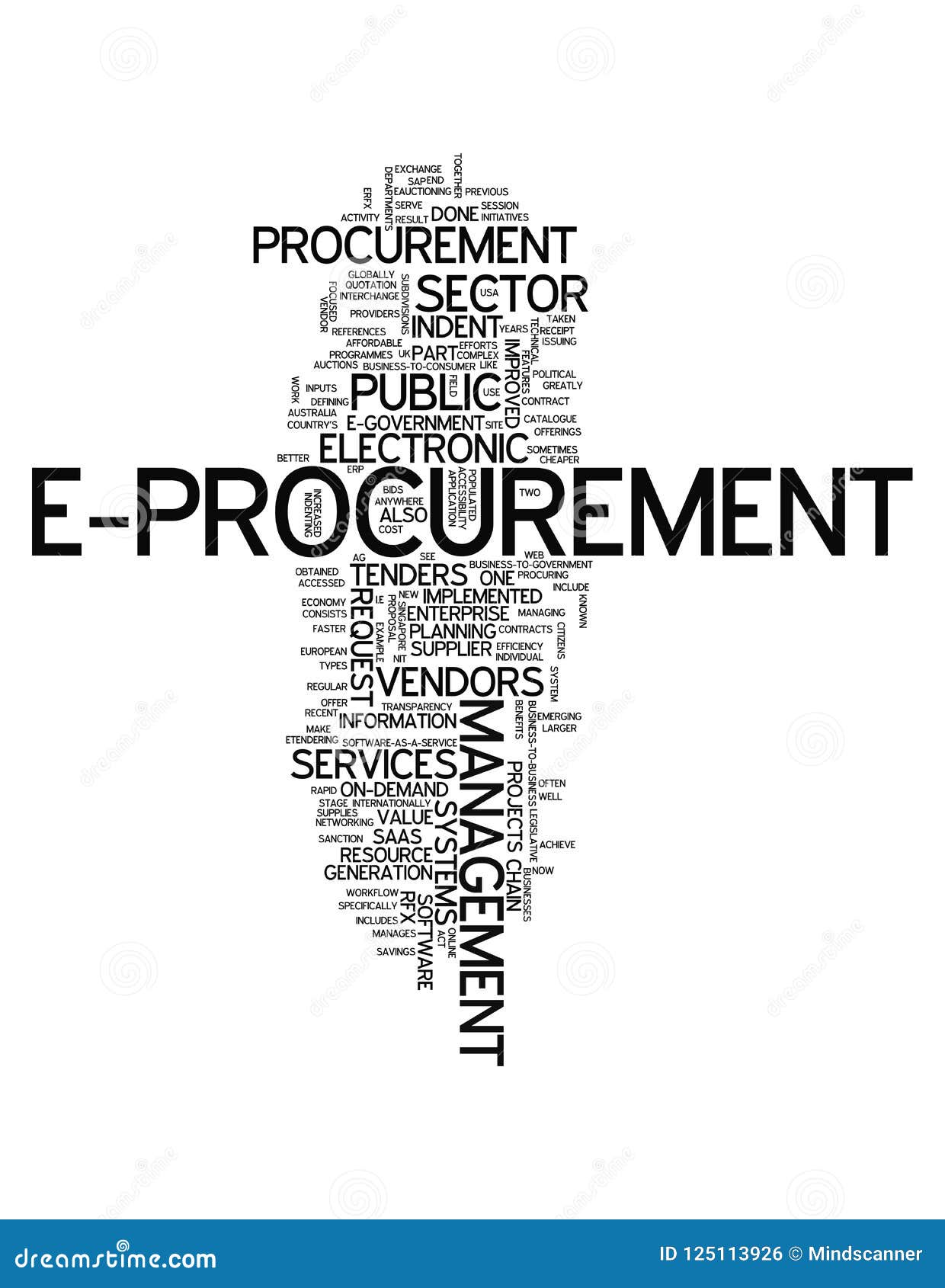 Word Cloud E-Procurement stock illustration. Illustration of government ...