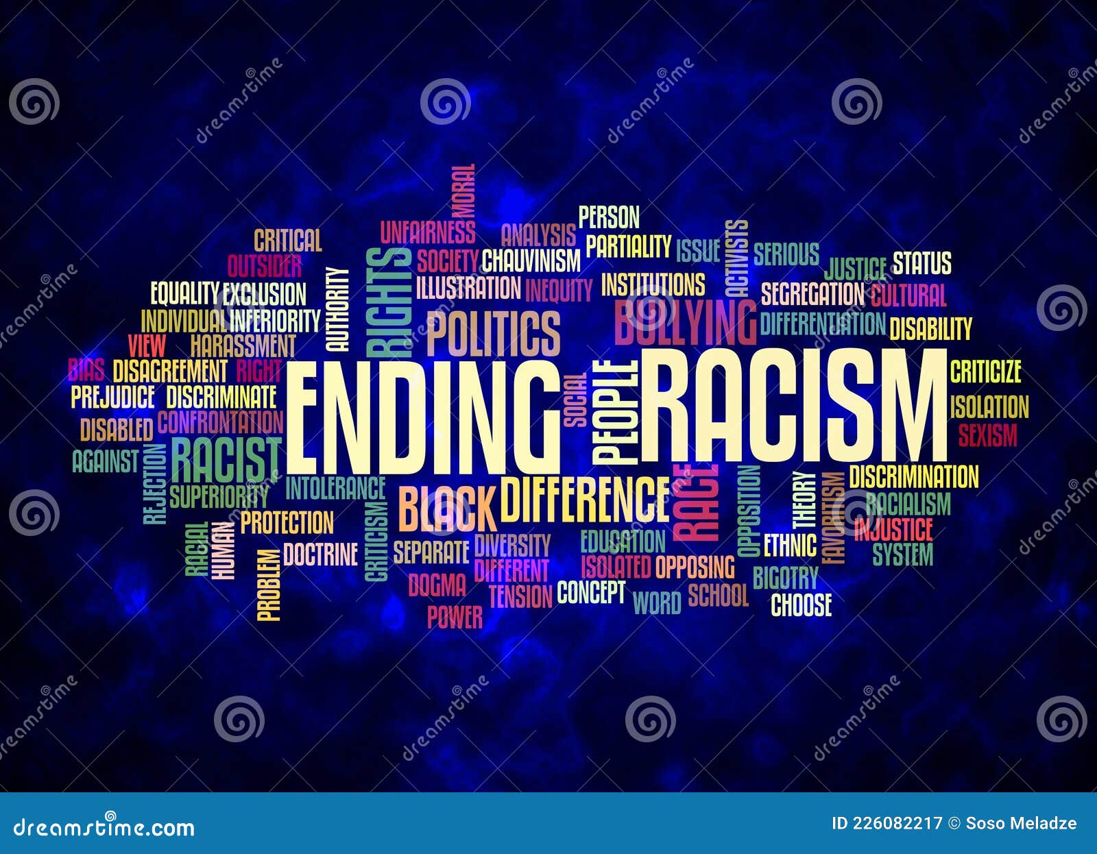 Word Cloud with ENDING RACISM Concept Create with Text only Stock ...