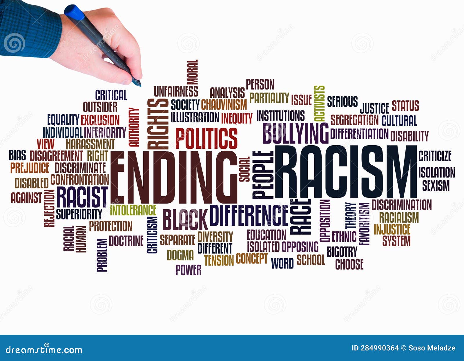 Word Cloud with ENDING RACISM Concept Create with Text only Stock Photo ...