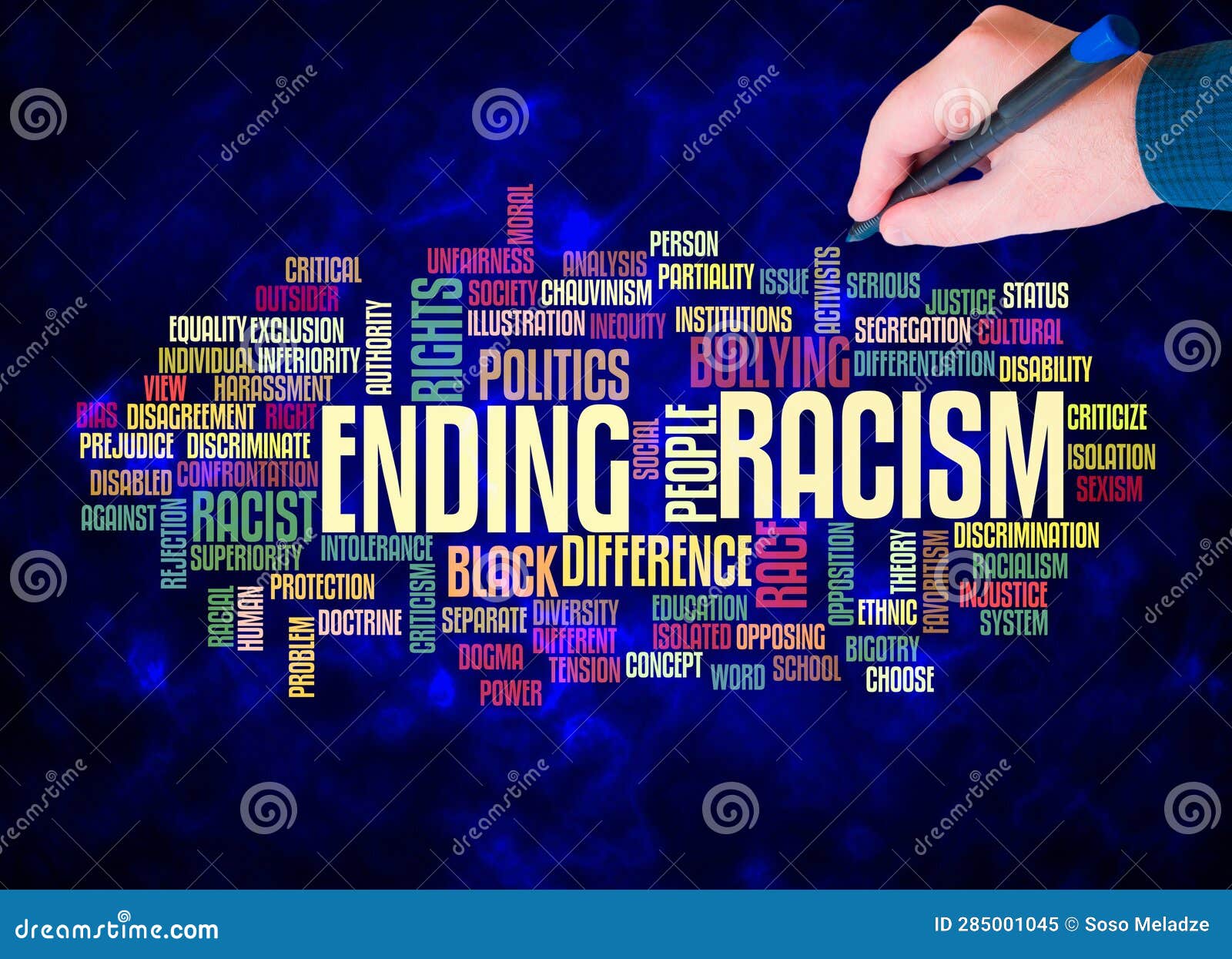 Word Cloud with ENDING RACISM Concept Create with Text only Stock Image ...