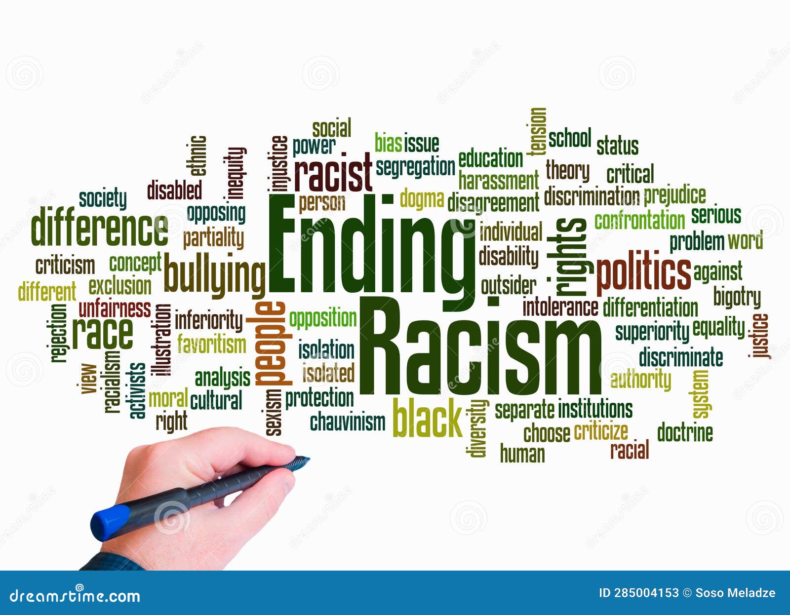Word Cloud with ENDING RACISM Concept Create with Text only Stock Image ...