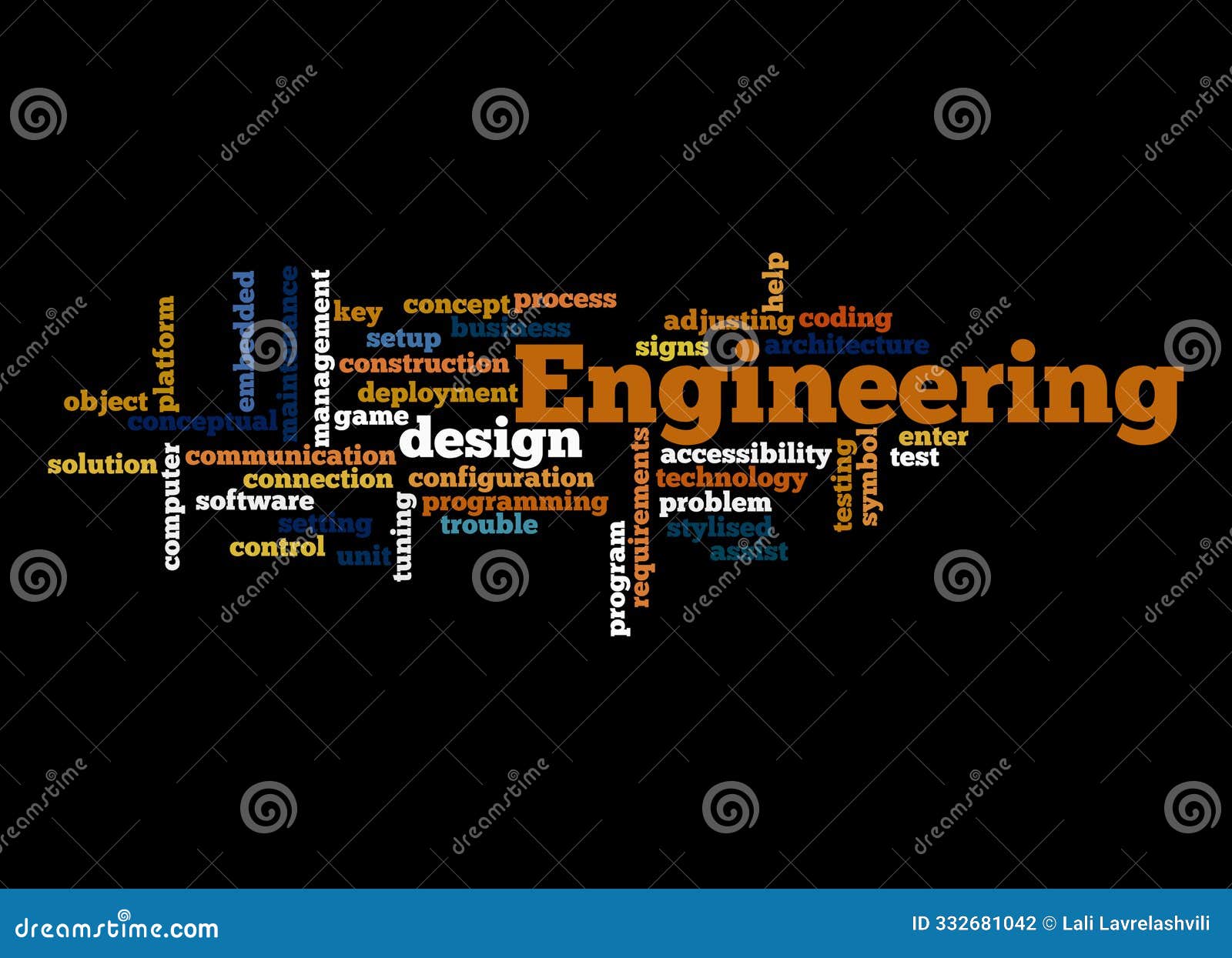 Word Cloud with ENGINEERING Concept Stock Illustration - Illustration ...