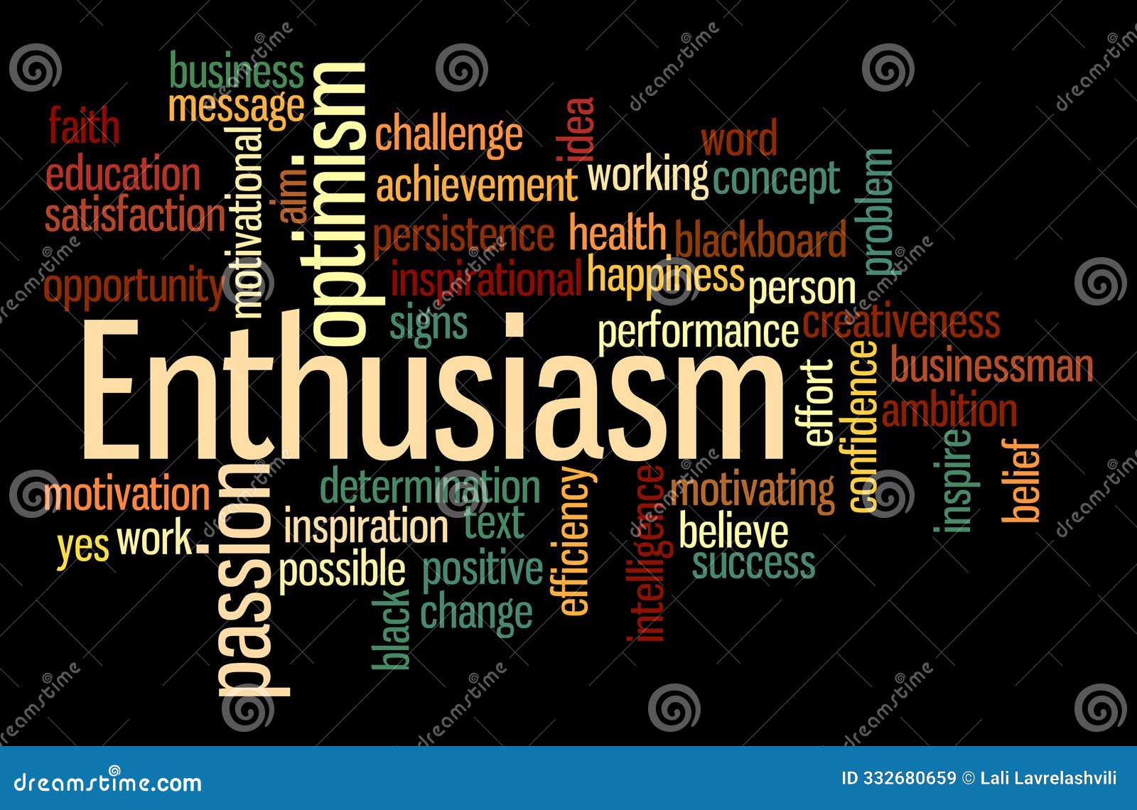 Word Cloud with ENTHUSIASM Concept Stock Illustration - Illustration of ...