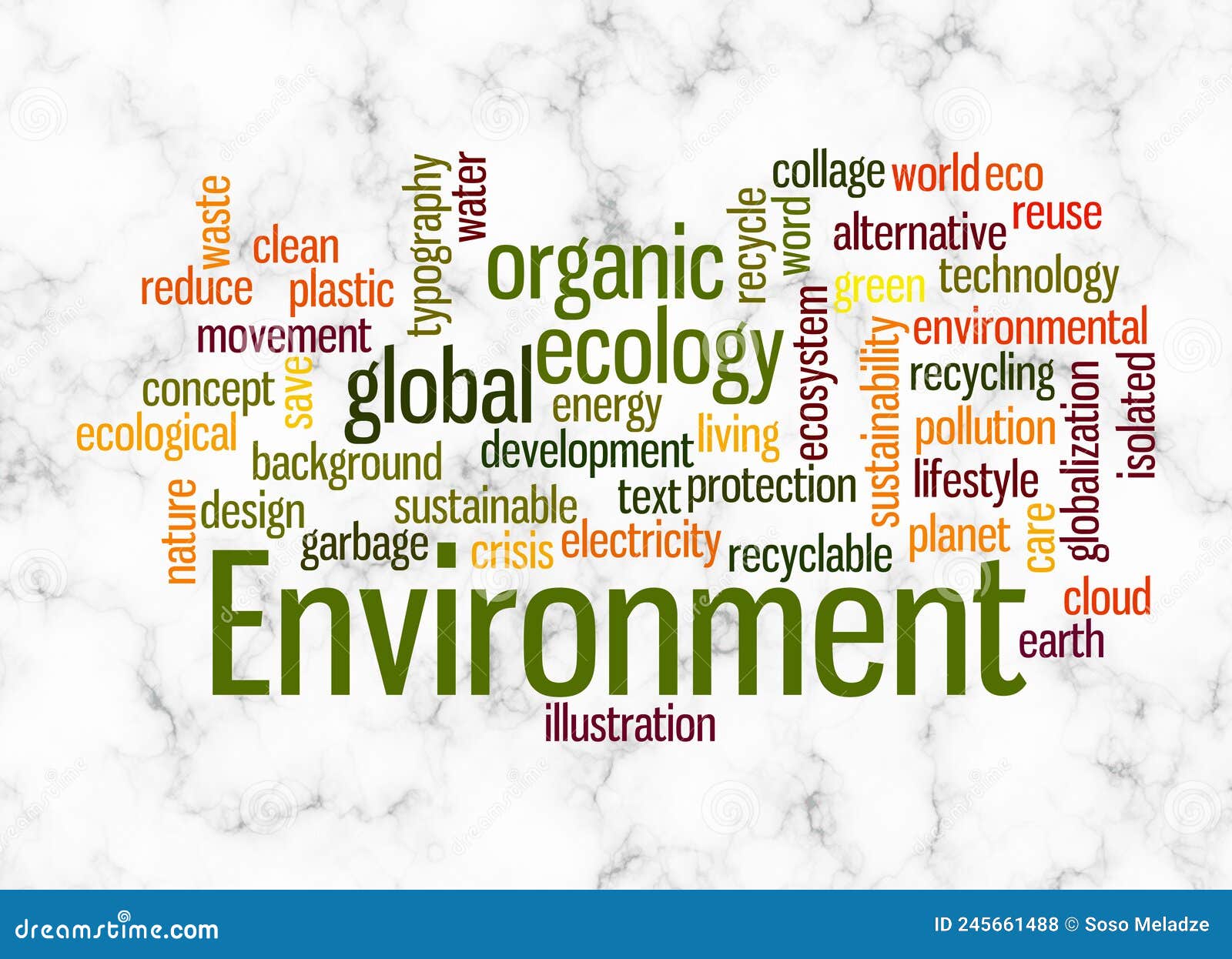 Word Cloud with ENVIRONMENT Concept Create with Text only Stock ...