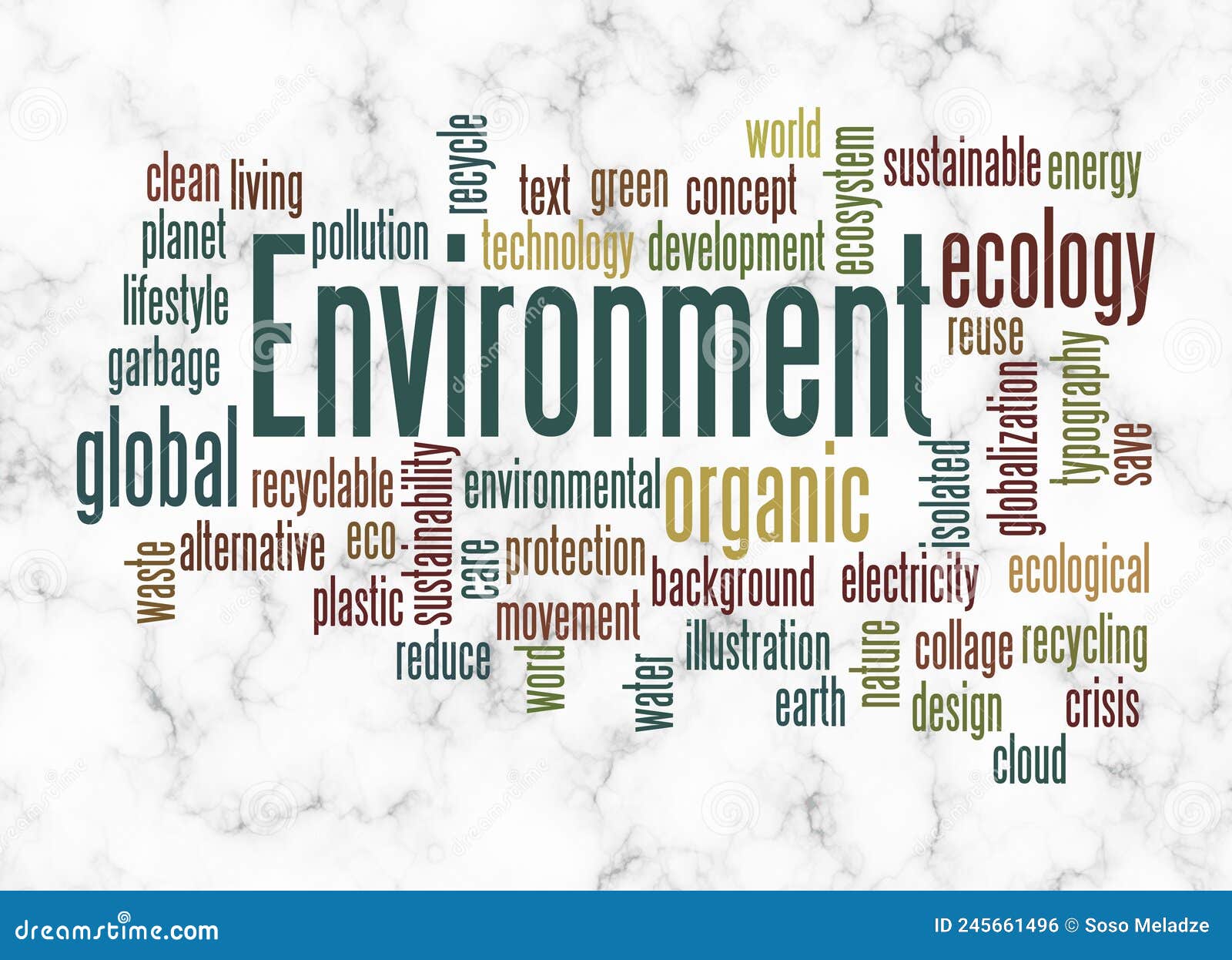 Word Cloud with ENVIRONMENT Concept Create with Text only Stock ...