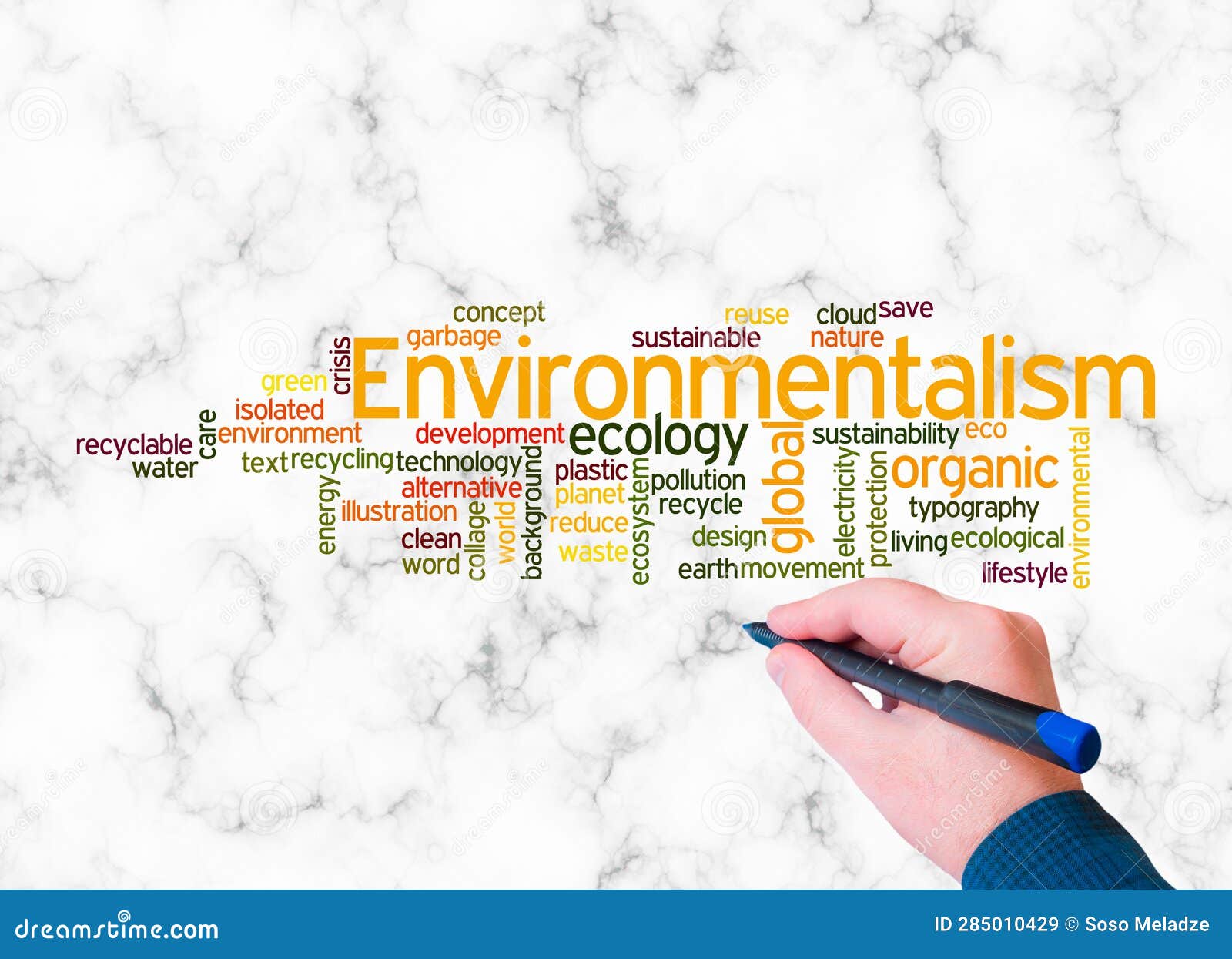 Word Cloud with ENVIRONMENTALISM Concept Create with Text only Stock ...