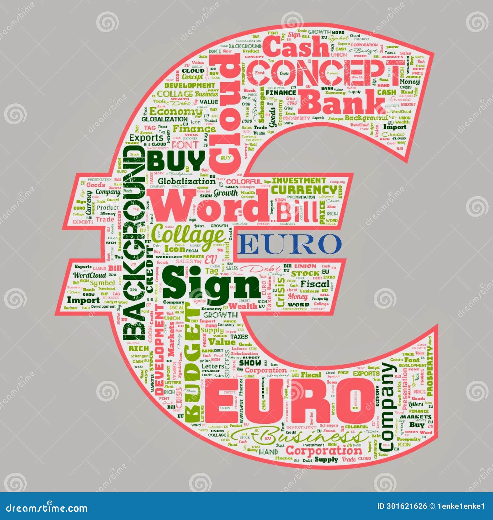 Word Cloud of the EURO stock illustration. Illustration of corporation ...