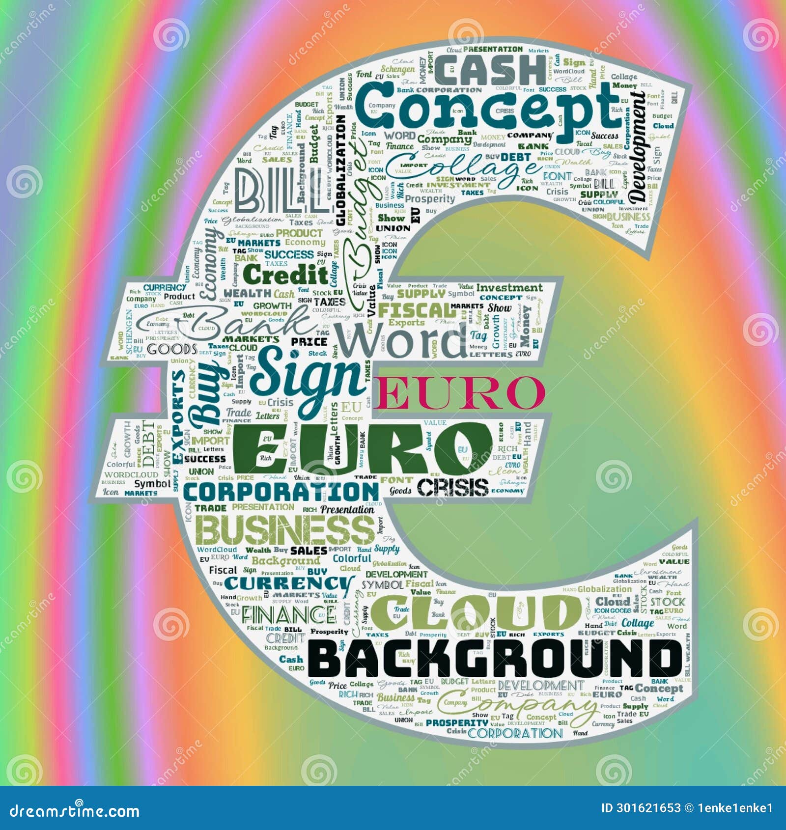 Word Cloud of the EURO stock illustration. Illustration of supply ...