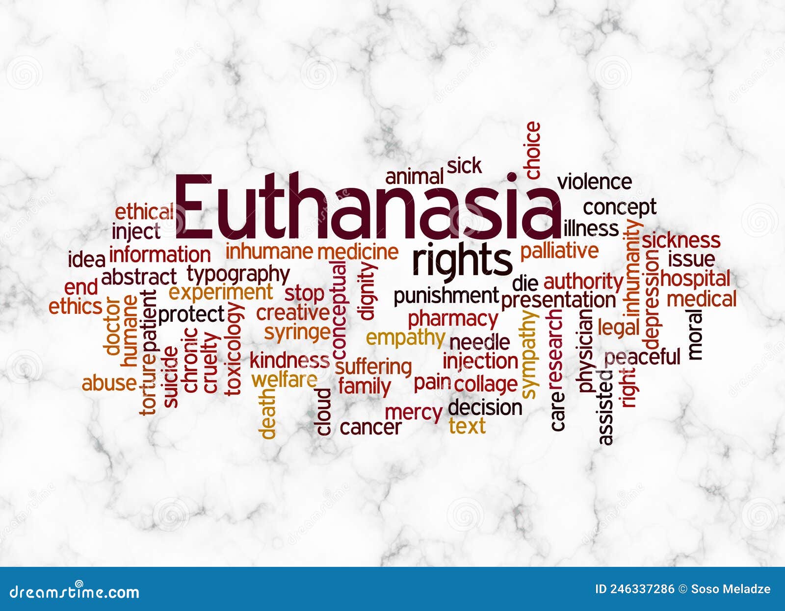 Word Cloud with EUTHANASIA Concept Create with Text only Stock ...