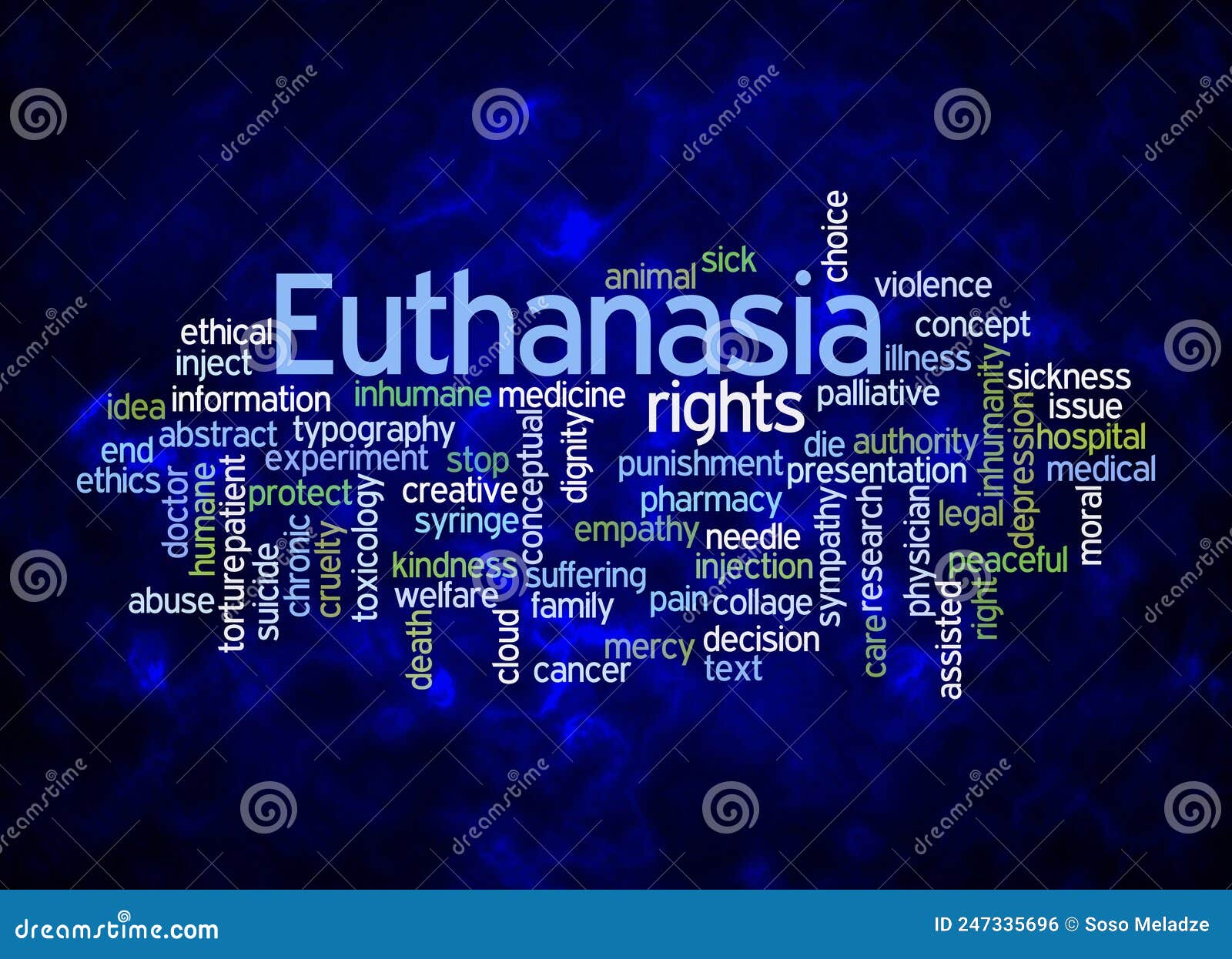 Word Cloud with EUTHANASIA Concept Create with Text only Stock ...