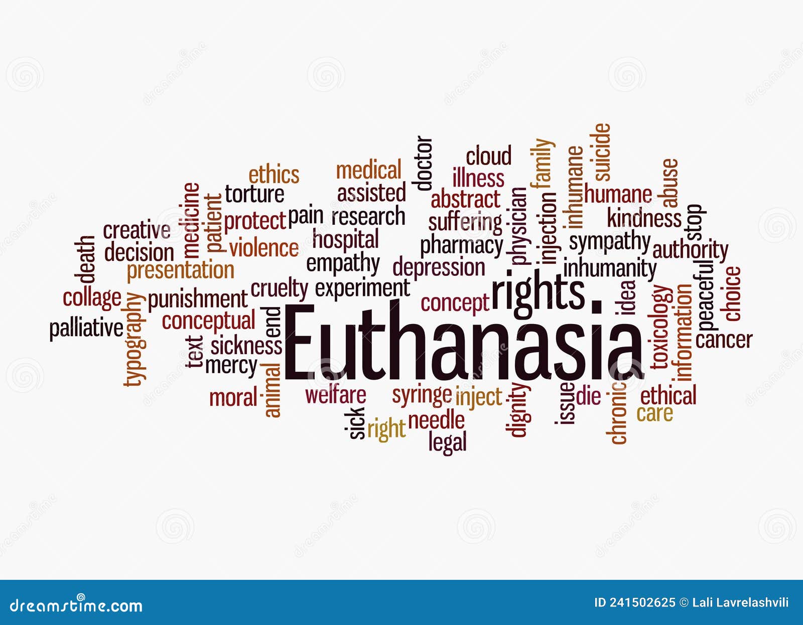 Word Cloud with EUTHANASIA Concept, Isolated on a White Background ...