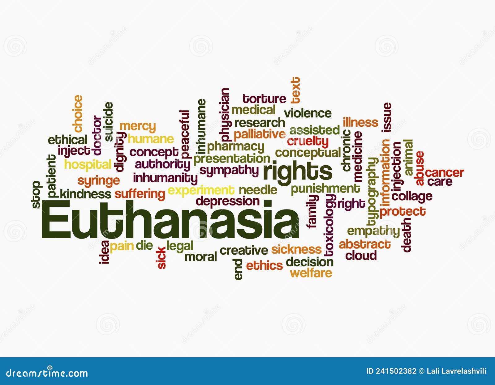 Word Cloud with EUTHANASIA Concept, Isolated on a White Background ...
