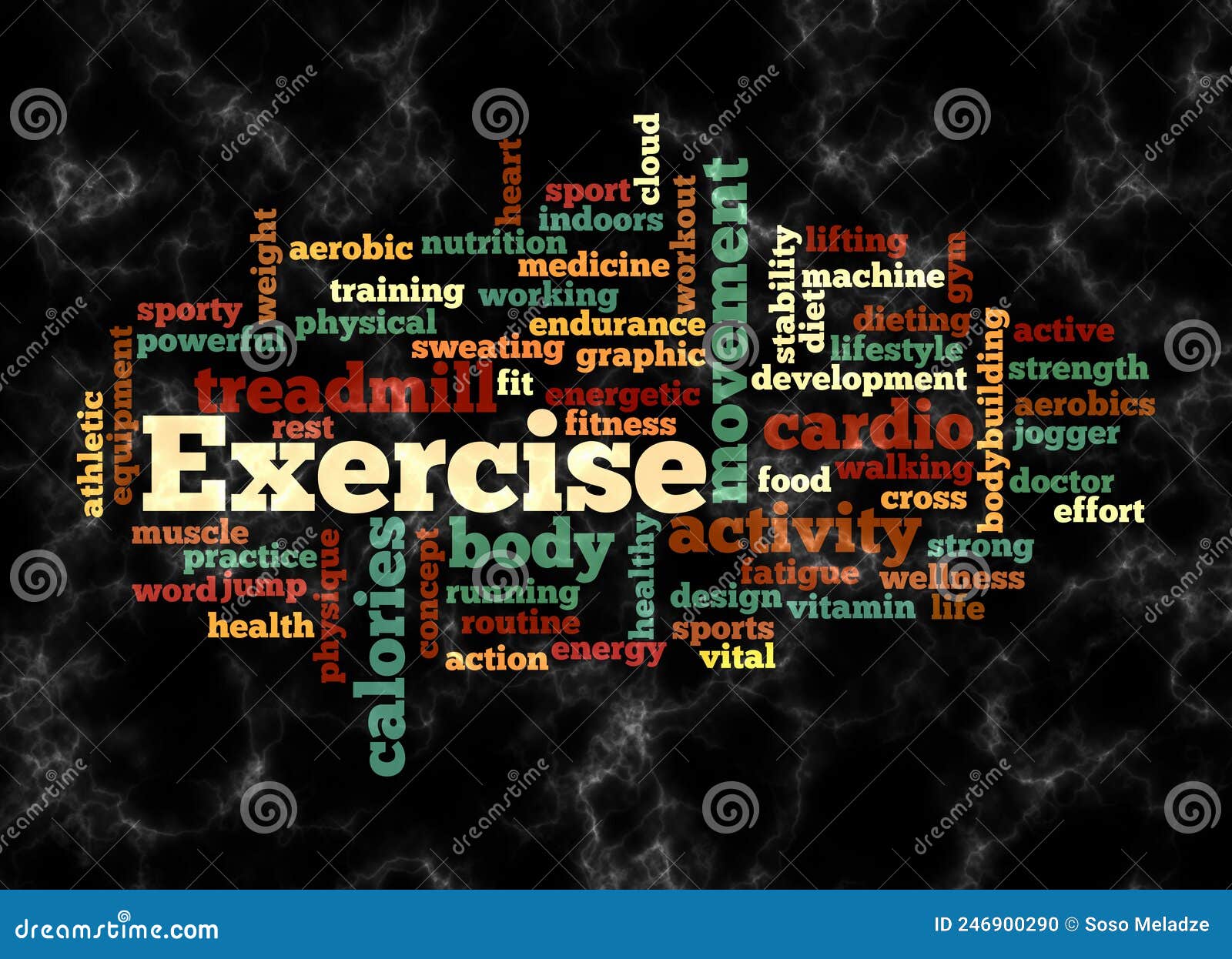 Word Cloud with EXERCISE Concept Create with Text only Stock ...