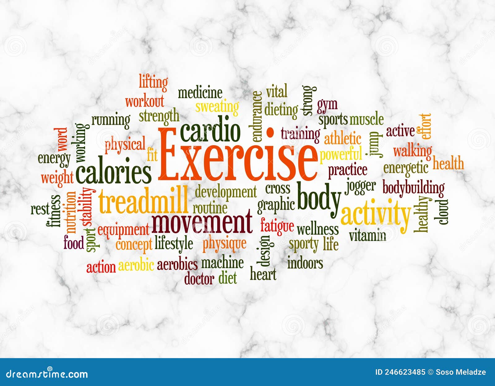 Word Cloud with EXERCISE Concept Create with Text only Stock ...