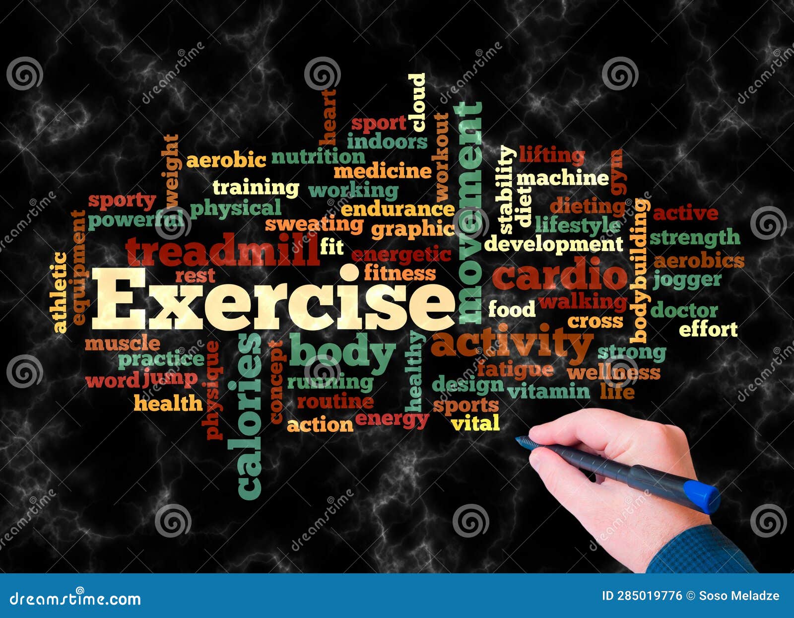 Word Cloud with EXERCISE Concept Create with Text only Stock ...