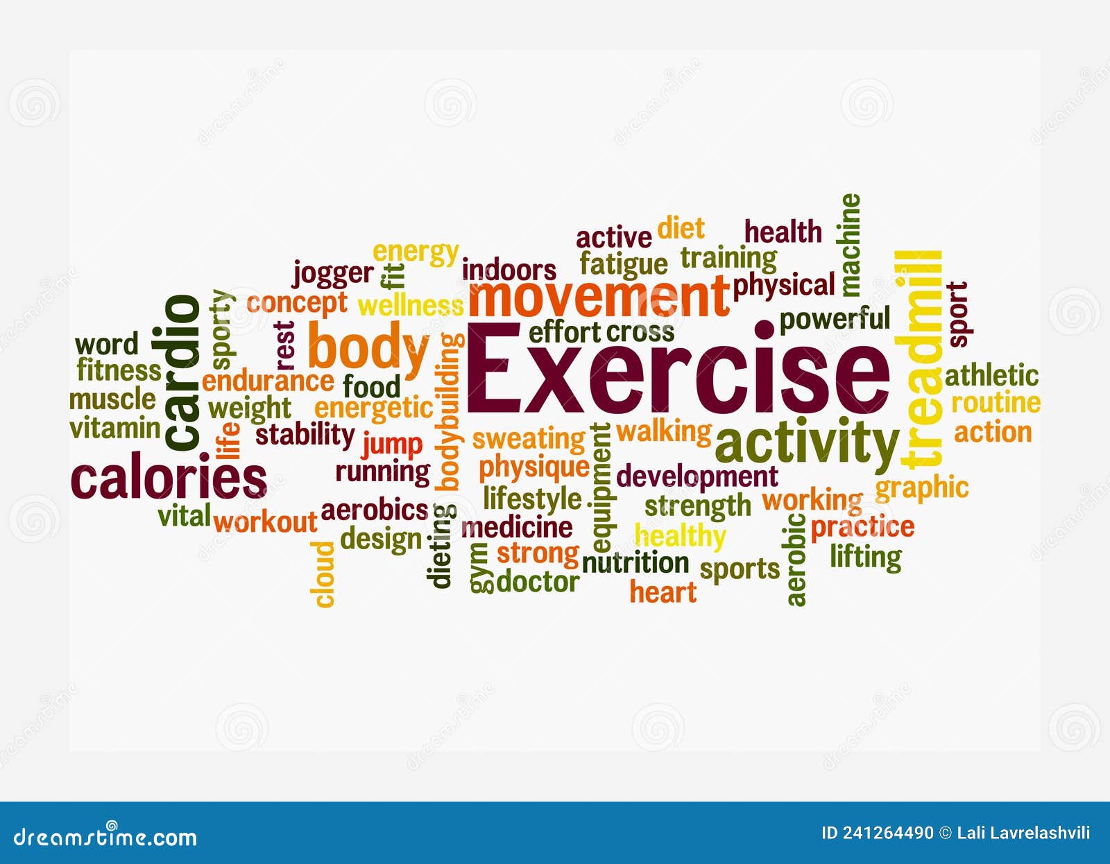 Word Cloud With Exercise Concept Isolated On A White Background Stock
