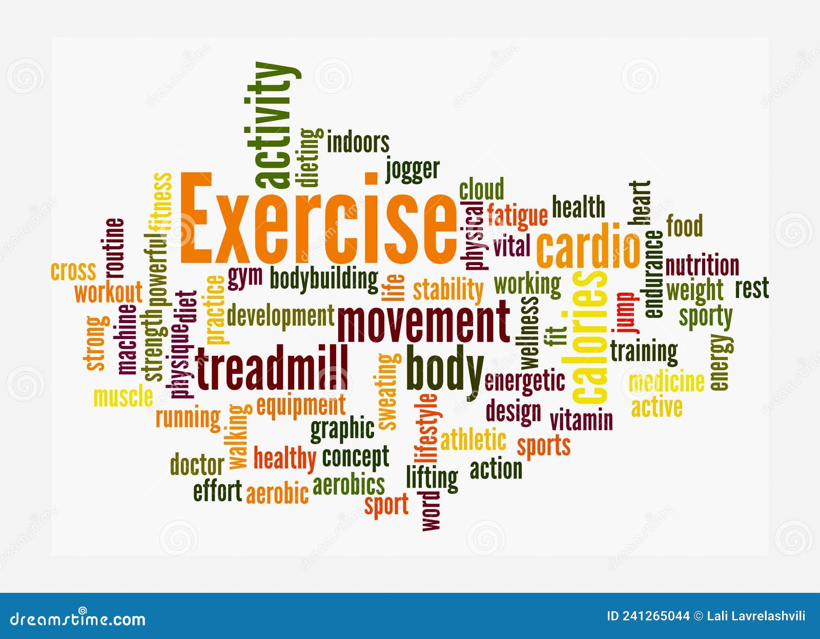 Word Cloud with EXERCISE Concept, Isolated on a White Background Stock ...