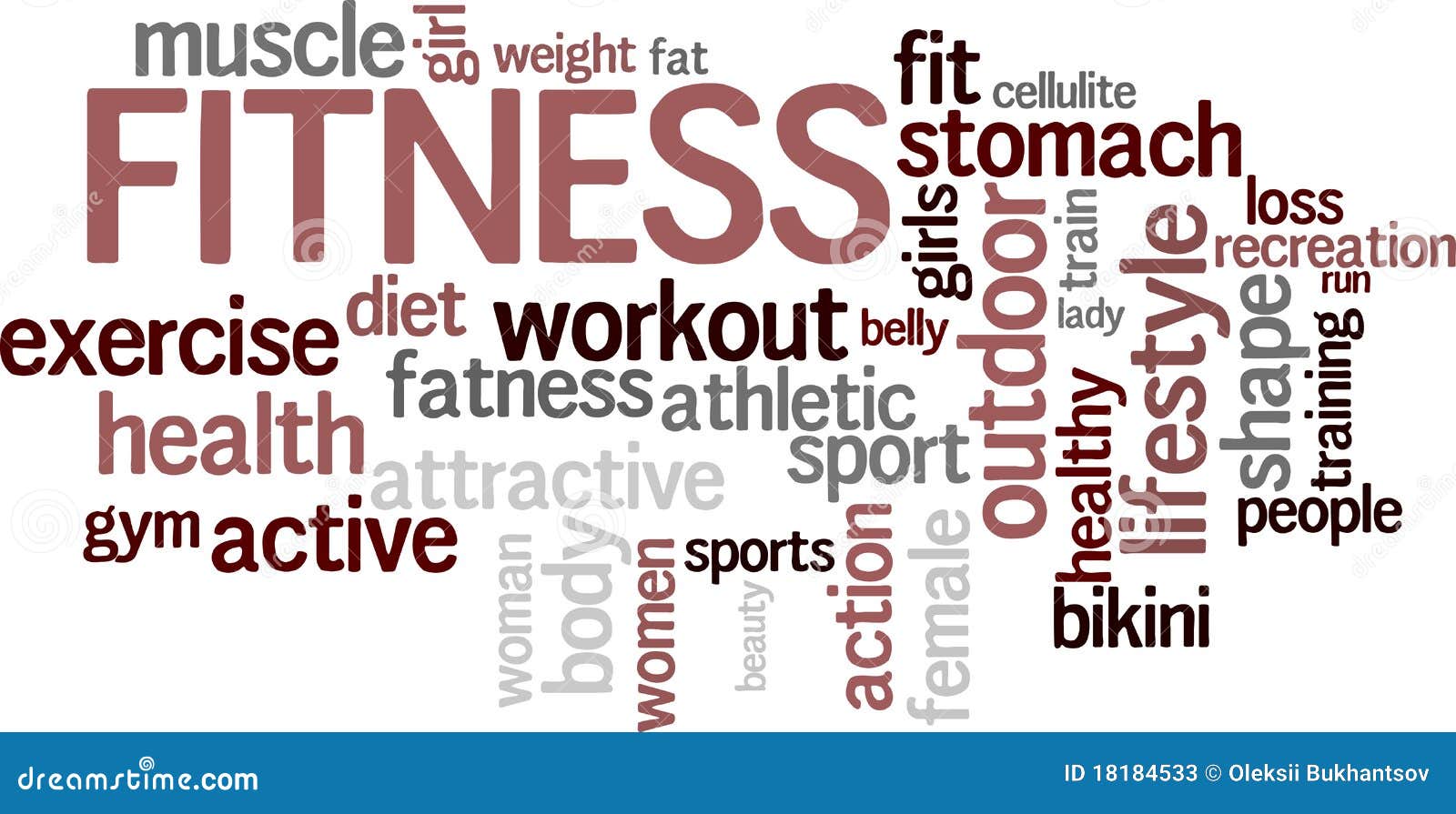Word cloud Fitness stock vector. Illustration of health - 18184533