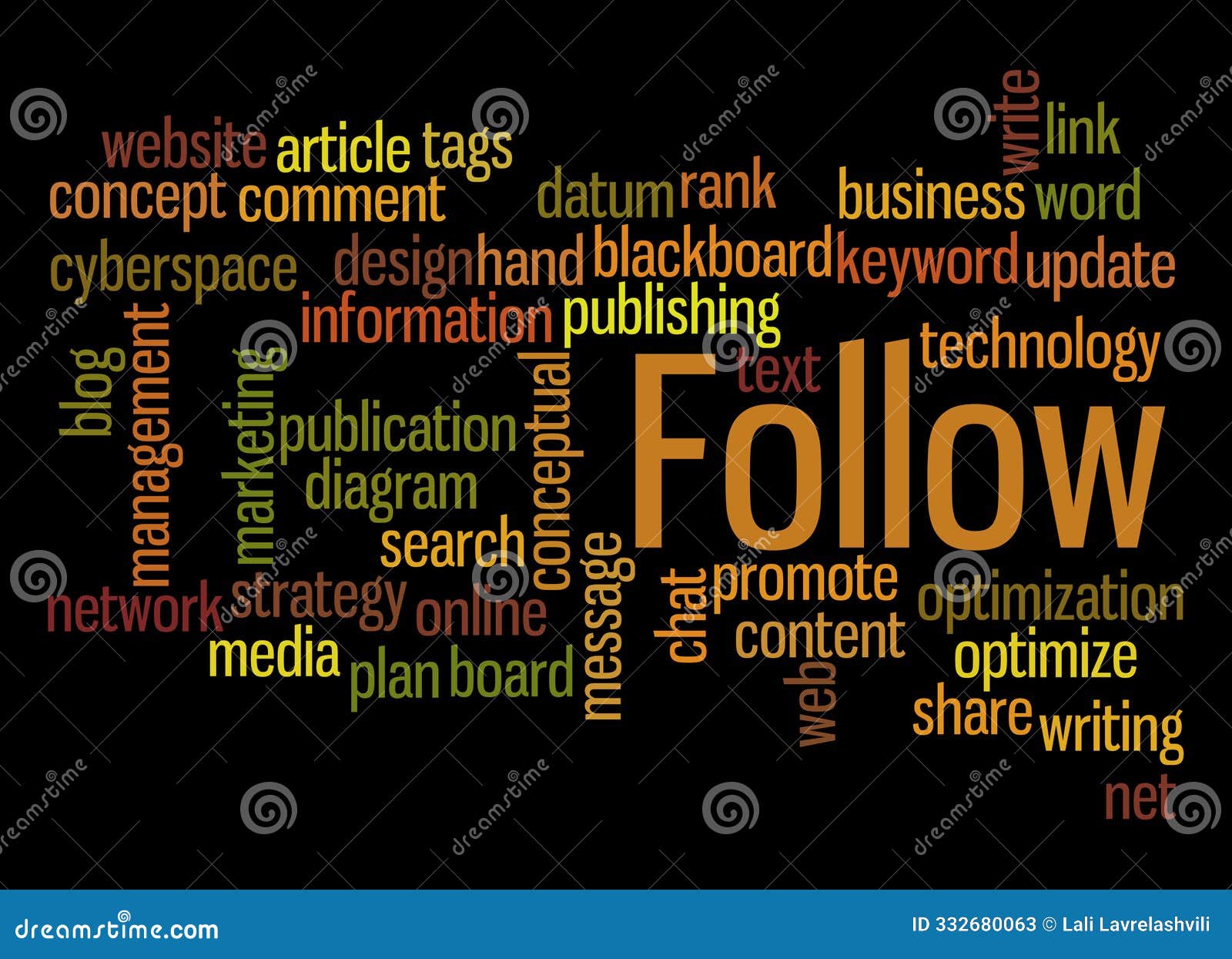 Word Cloud with FOLLOW Concept Stock Illustration - Illustration of ...