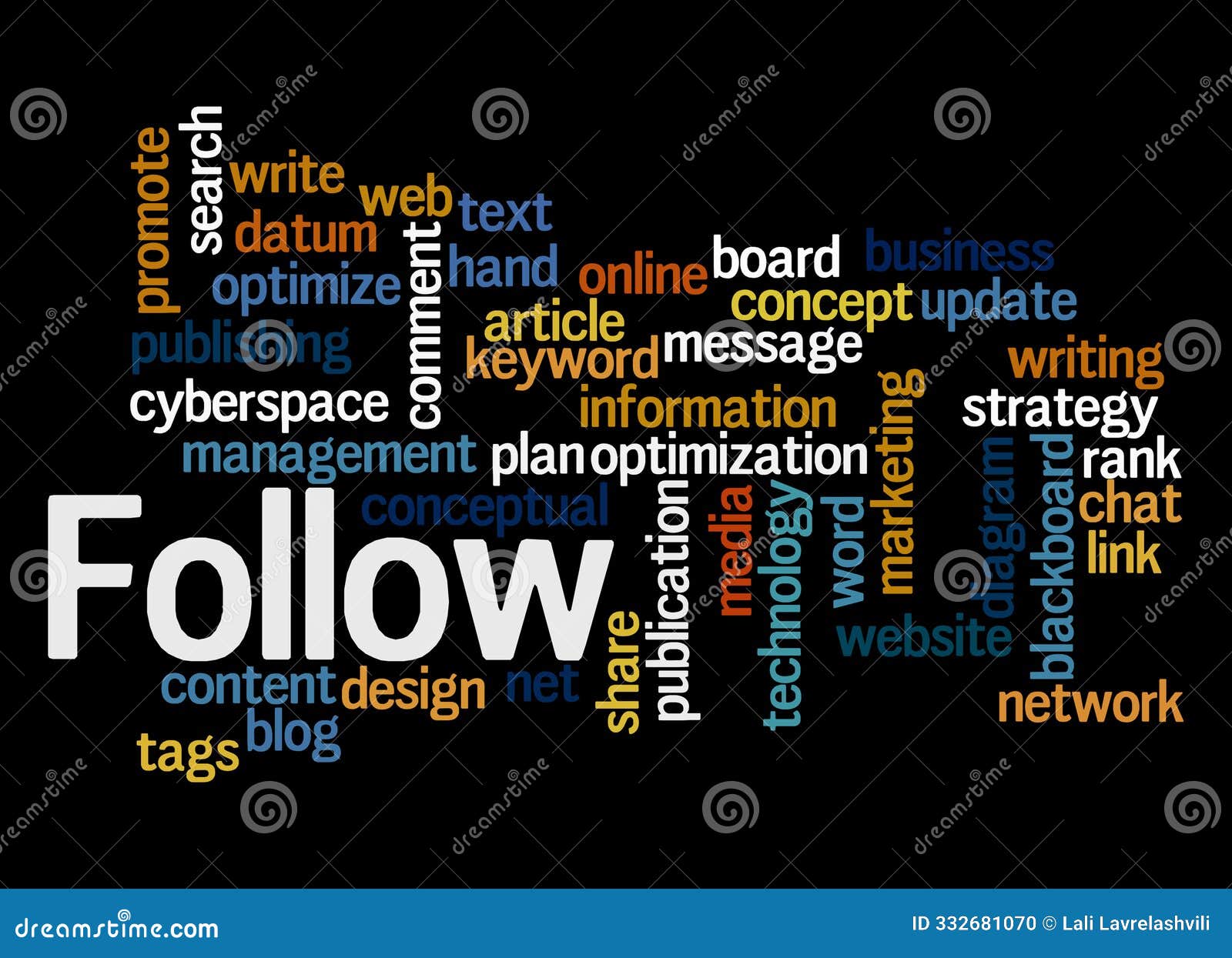 Word Cloud with FOLLOW Concept Stock Illustration - Illustration of ...