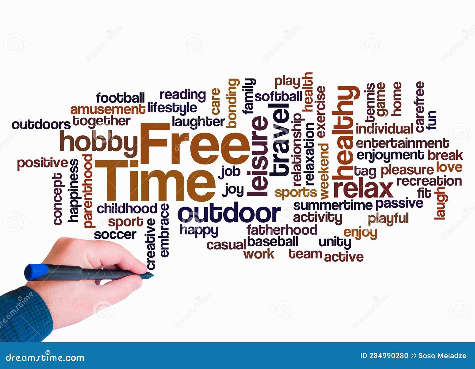 Word Cloud with FREE TIME Concept Create with Text only Stock Photo ...
