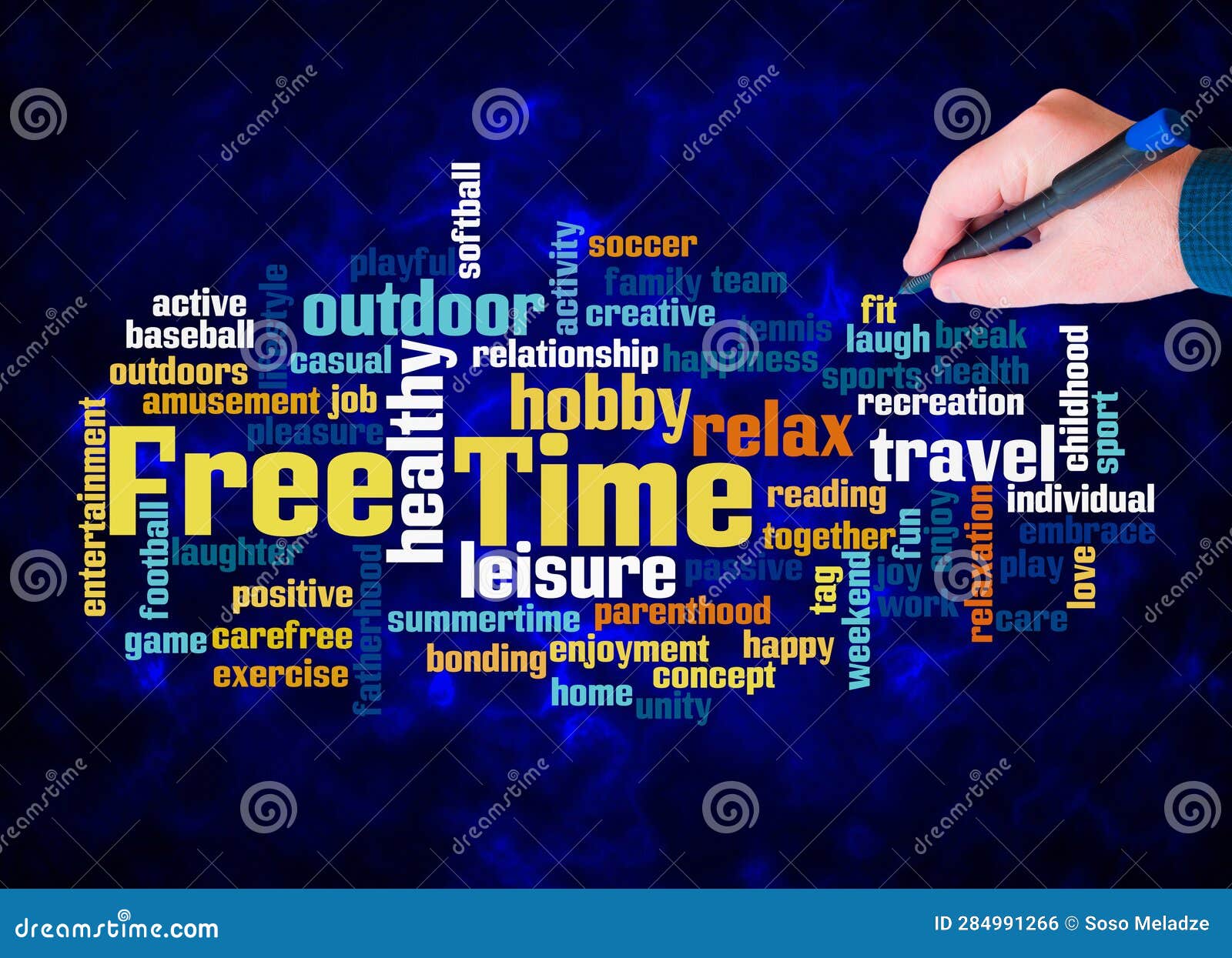 Word Cloud with FREE TIME Concept Create with Text only Stock Photo ...