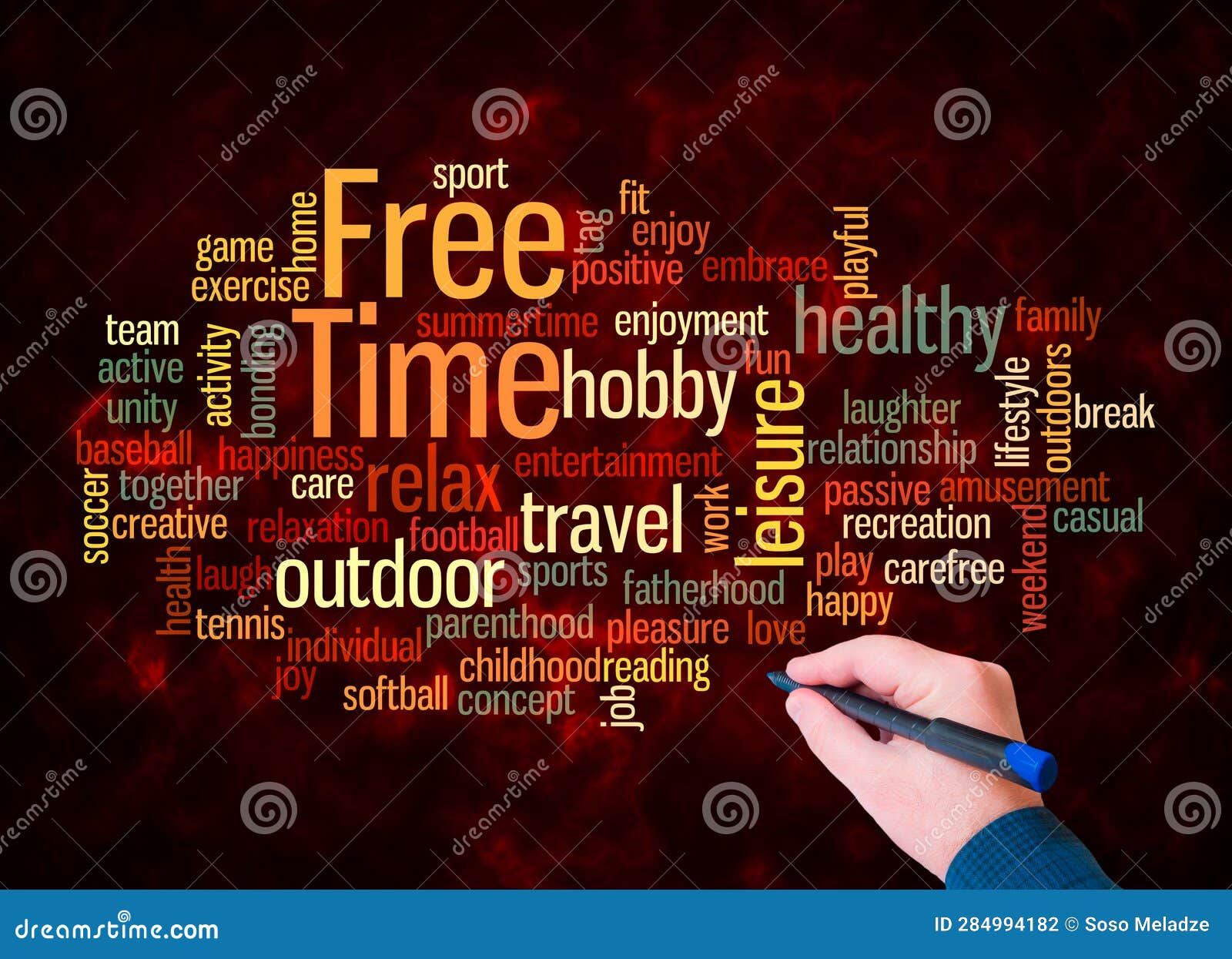 Word Cloud with FREE TIME Concept Create with Text only Stock ...