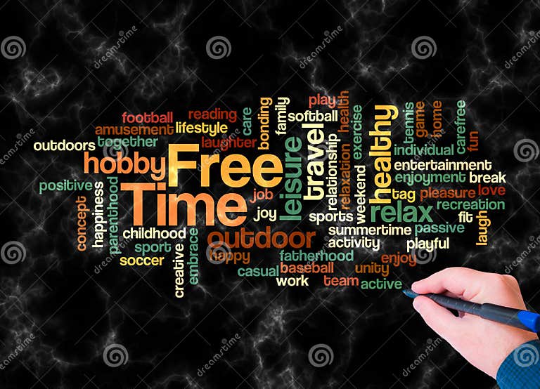 Word Cloud with FREE TIME Concept Create with Text only Stock Image ...