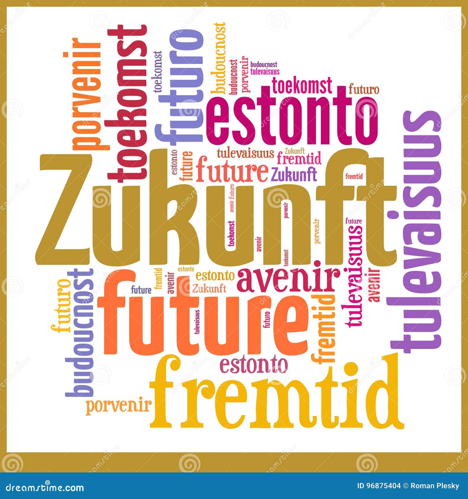 Word Cloud Future in Different Languages Stock Illustration ...