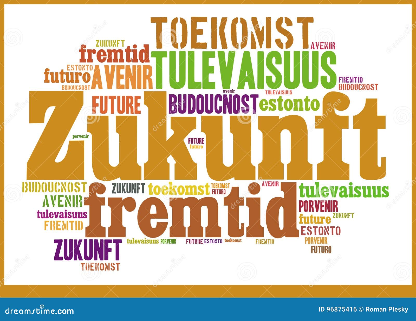 Word Cloud Future in Different Languages Stock Illustration ...