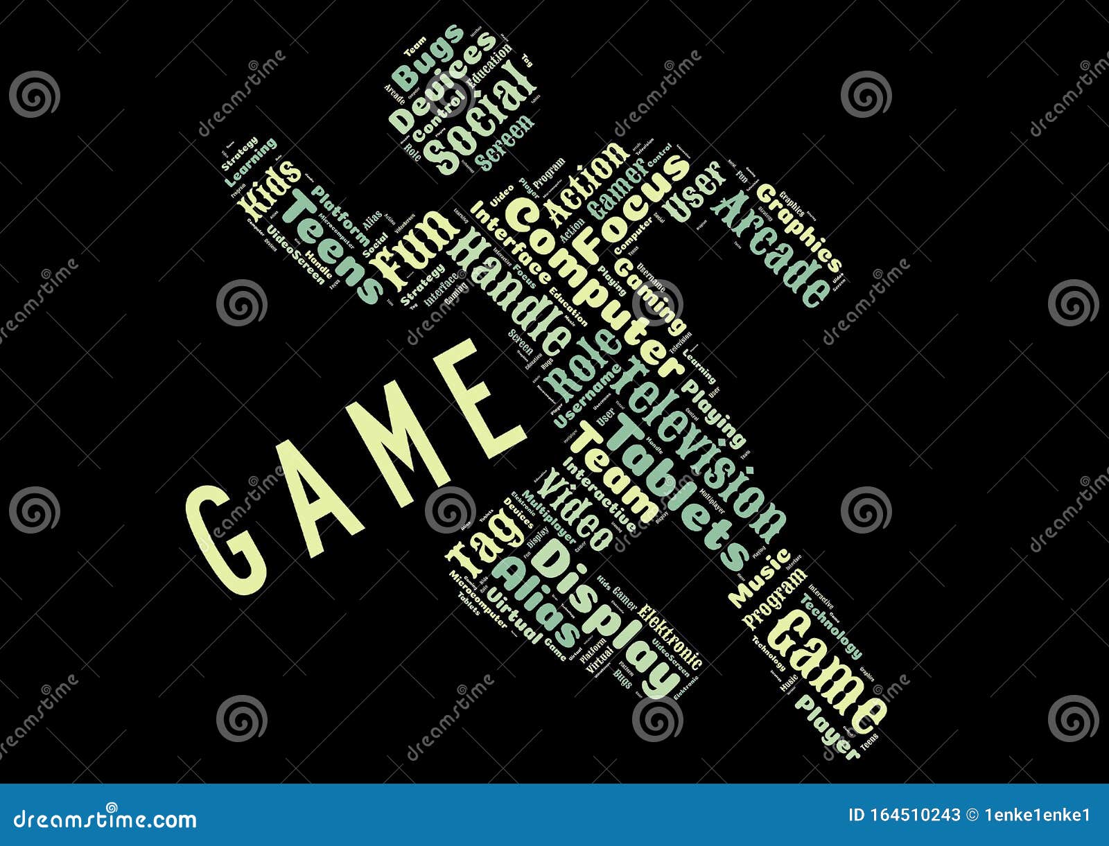 Word cloud of the game stock illustration. Illustration of music ...